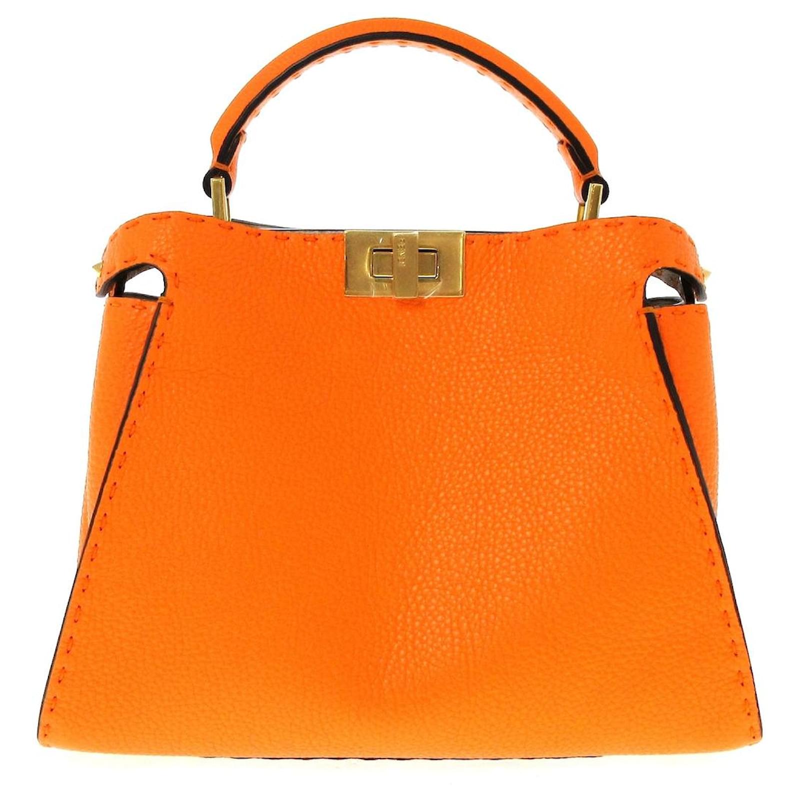 Fendi Peekaboo Orange Leather ref.717209 - Joli Closet