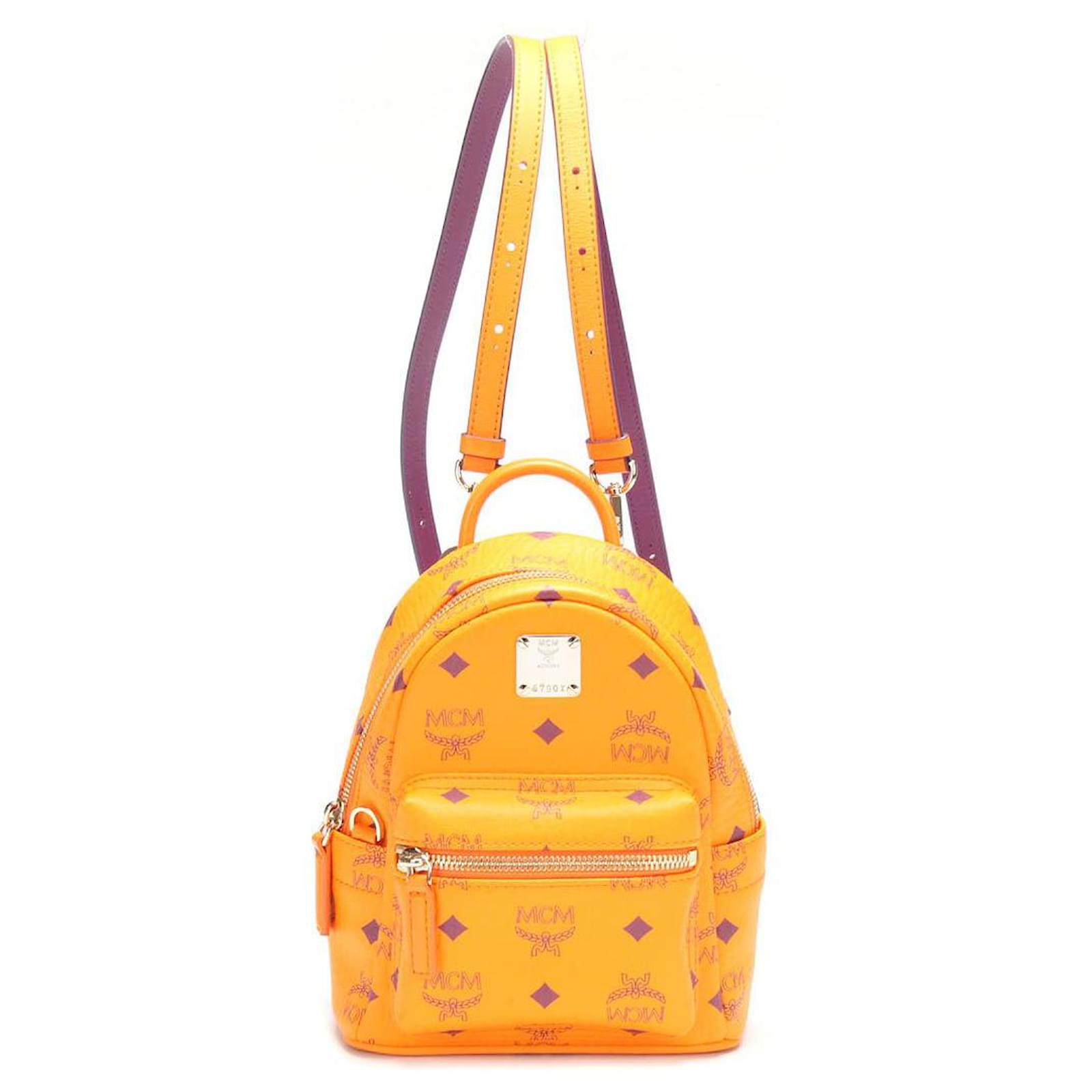 mcm Visetos Backpack orange Cloth ref.717373 - Joli Closet