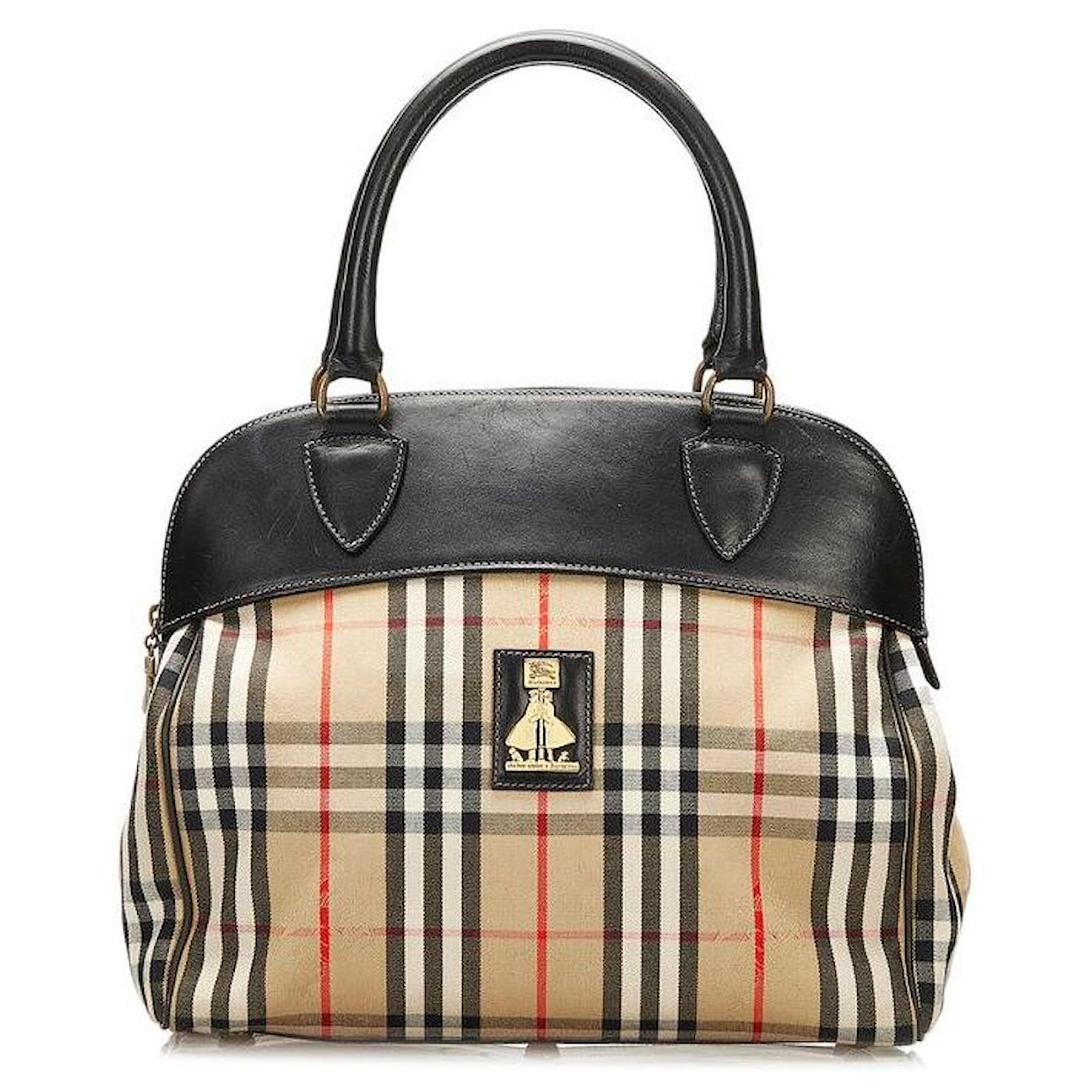 burberry Shelter Under A Burberry Canvas Sac à main beige Toile ref ...