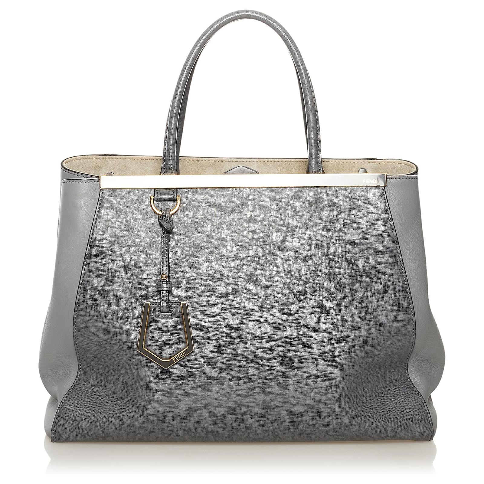 Fendi Gray 2Jours Leather Satchel Grey Pony-style calfskin ref.717771 ...