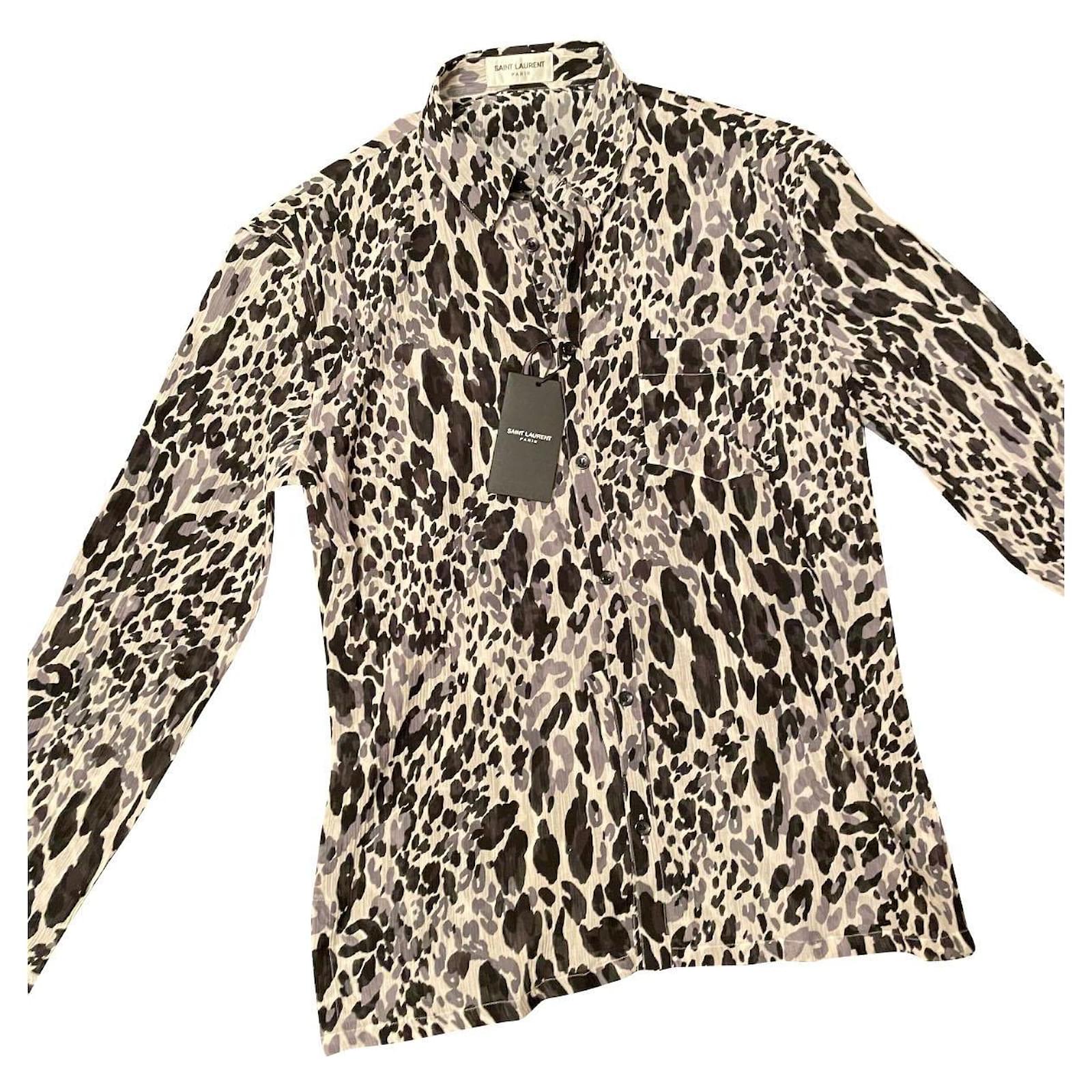 Yves Saint Laurent Chemise YSL neuve, jamais portée Soie Noir ref ...
