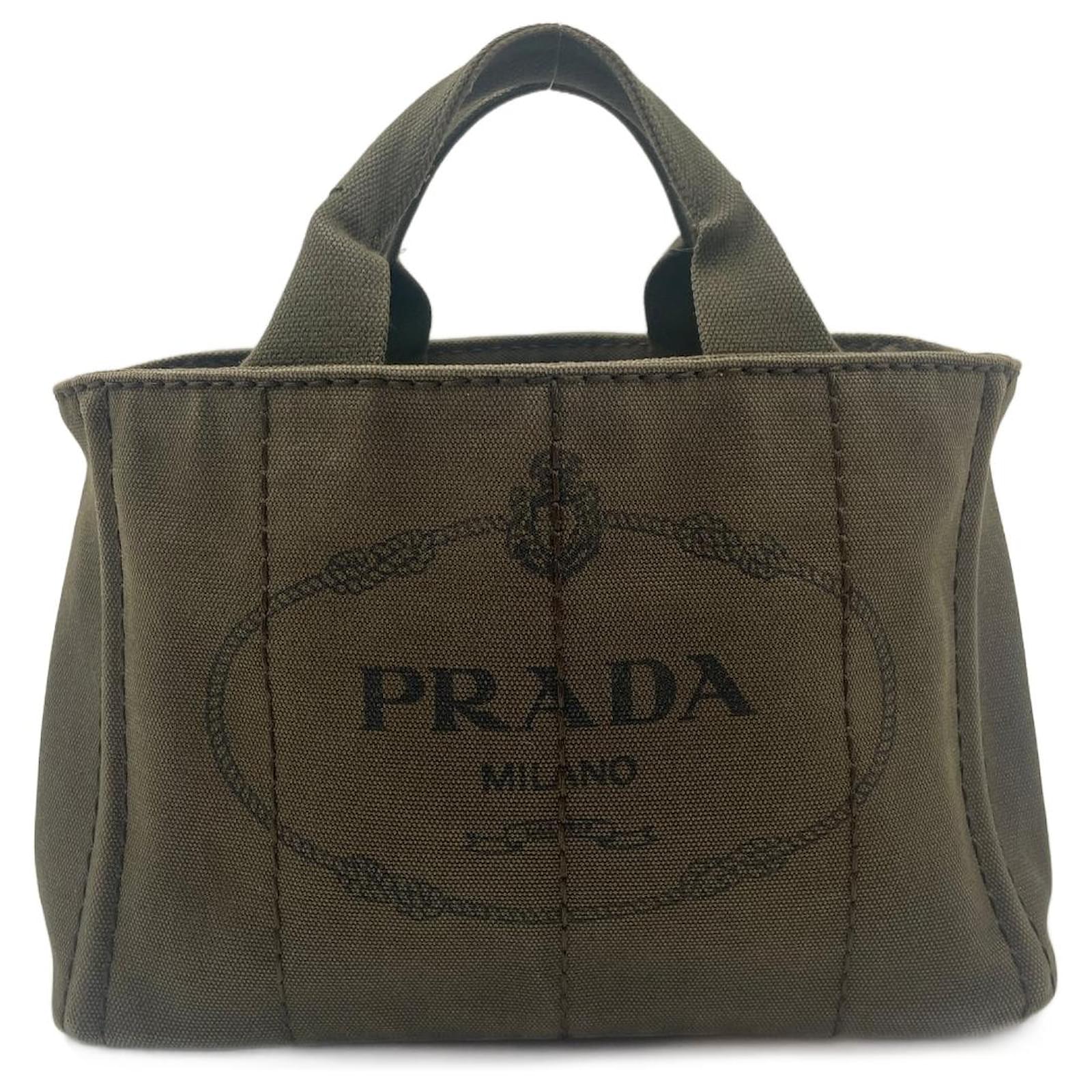 Tote Cabas vert Prada Canapa Toile ref.720563 - Joli Closet