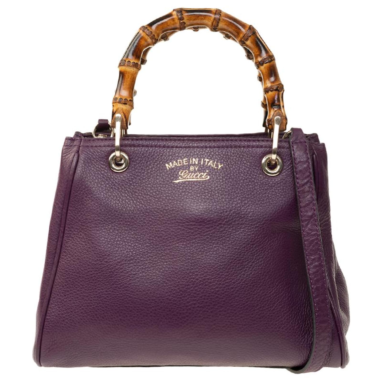 Gucci Bamboo Purple Leather ref.720619 - Joli Closet