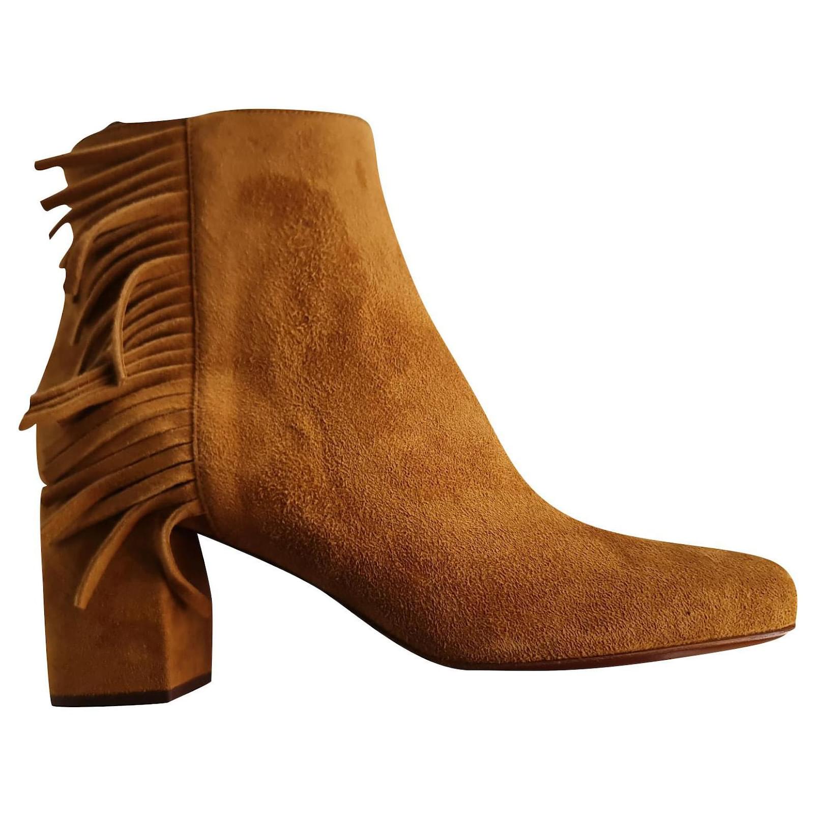 Saint Laurent Ankle Boots Brown Deerskin ref.721218 - Joli Closet