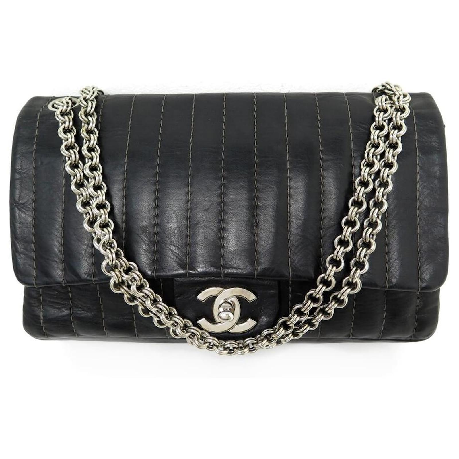 CHANEL TIMELESS CLASSIC HANDTASCHE MITTLERE FLAP LOGO CC GESTEPPTES ...