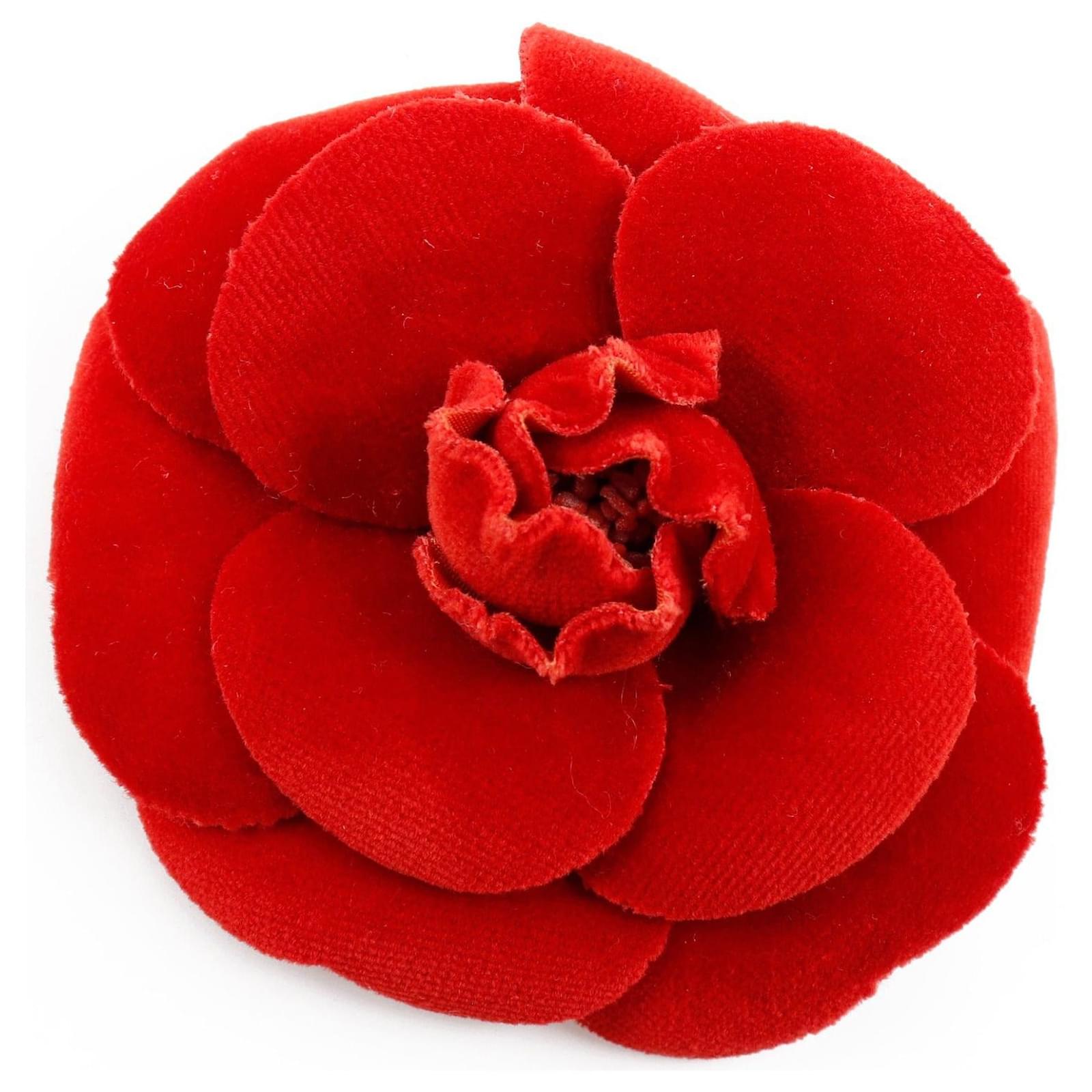 Chanel Camélia Velours Rouge ref.722352 - Joli Closet