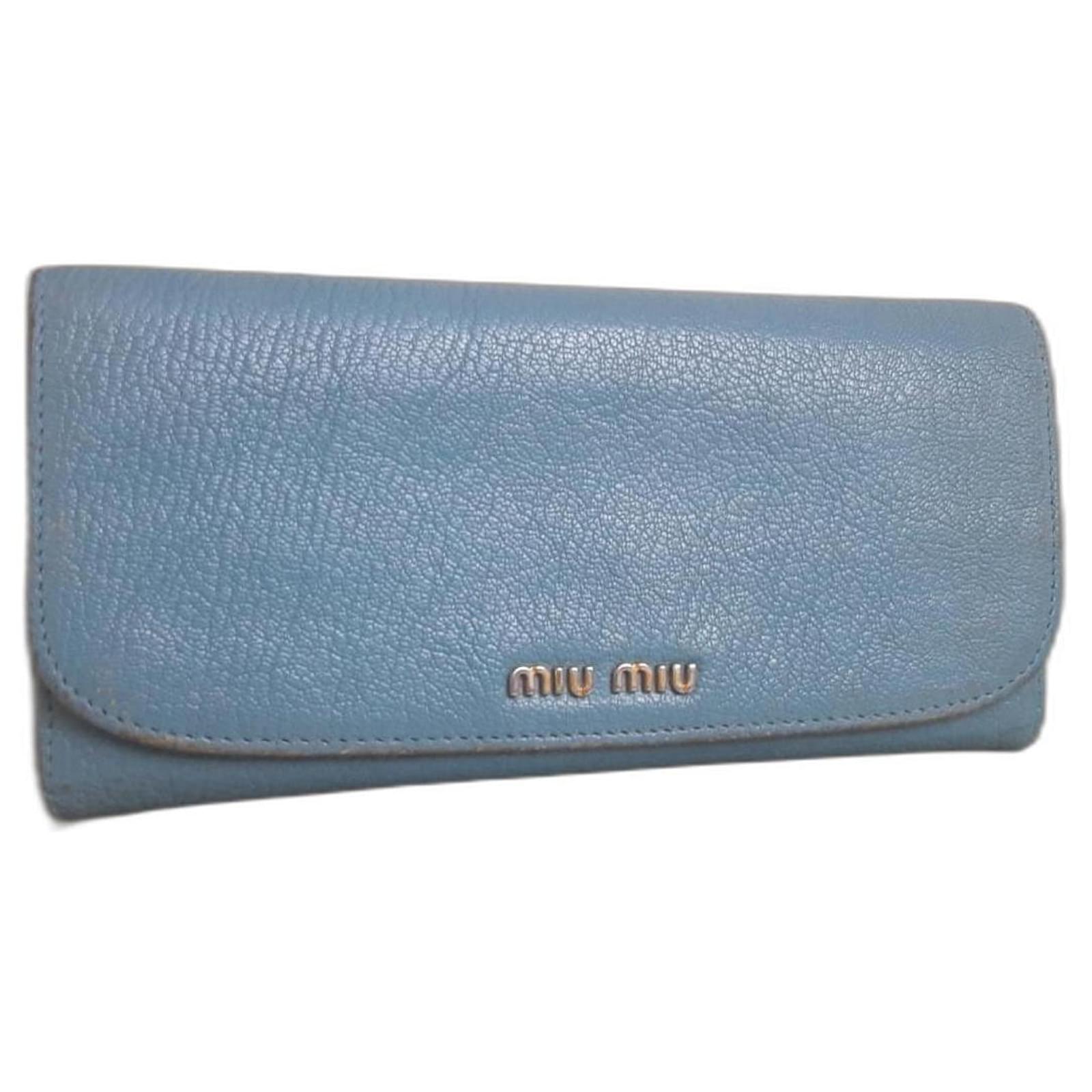 Miu Miu Wallets Blue Leather ref.724192 - Joli Closet