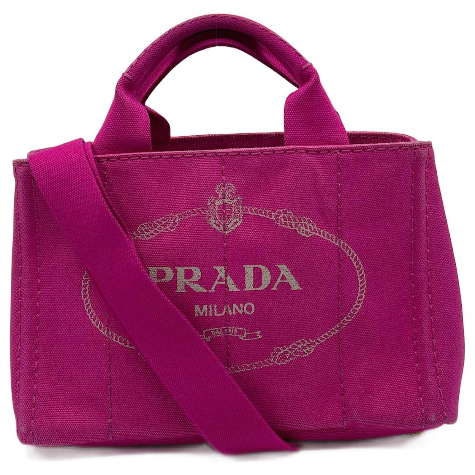 Tote Cabas en toile rose Prada Canapa ref.726107 - Joli Closet