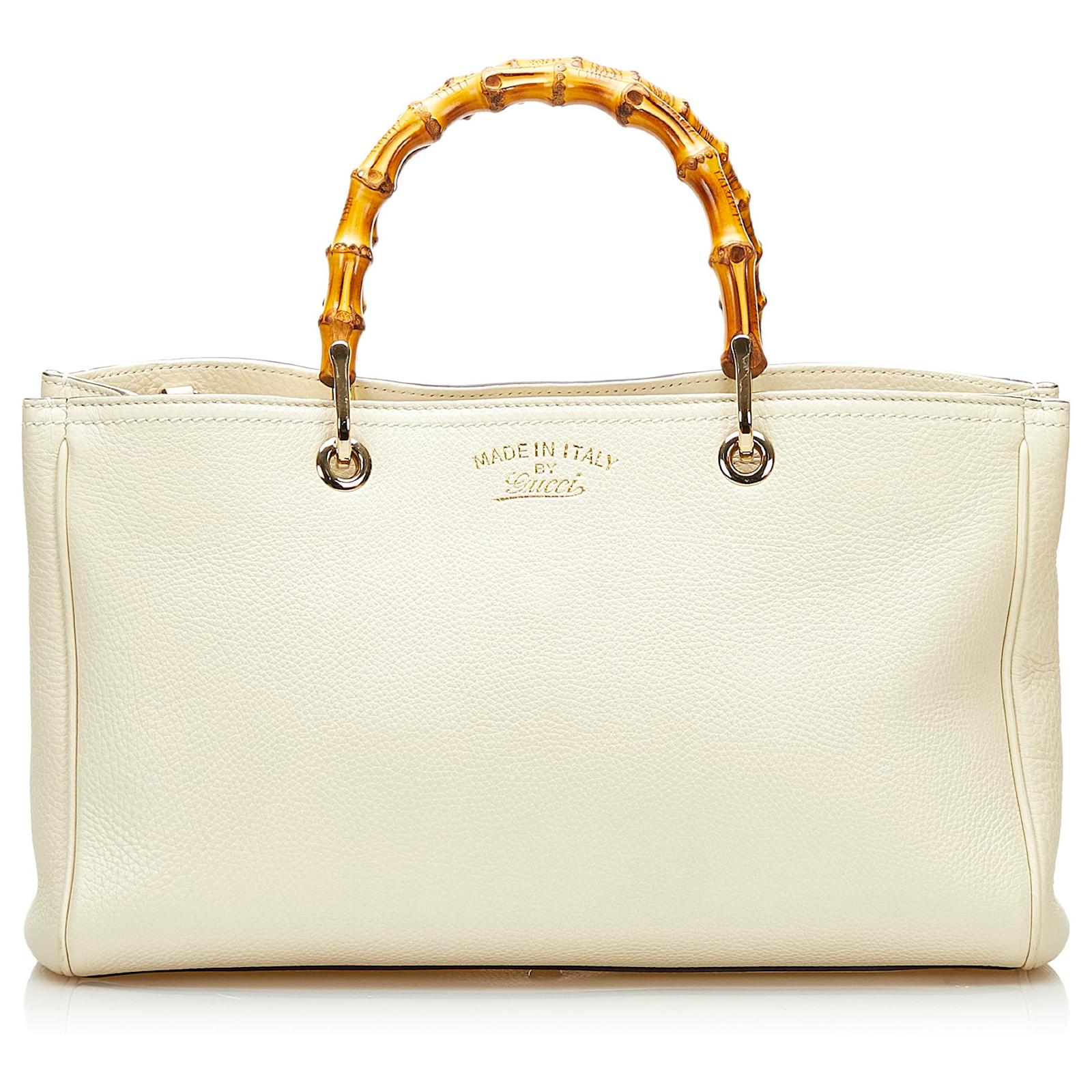 Gucci White Bamboo Shopper Leather Pony-style calfskin ref.726257 ...