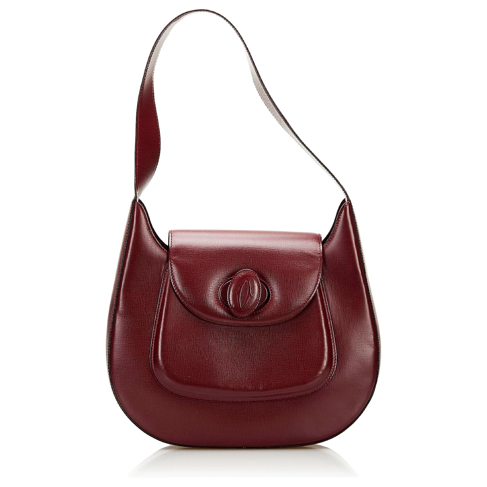 Cartier Red Must de Cartier Shoulder Bag Dark red Leather Pony-style ...
