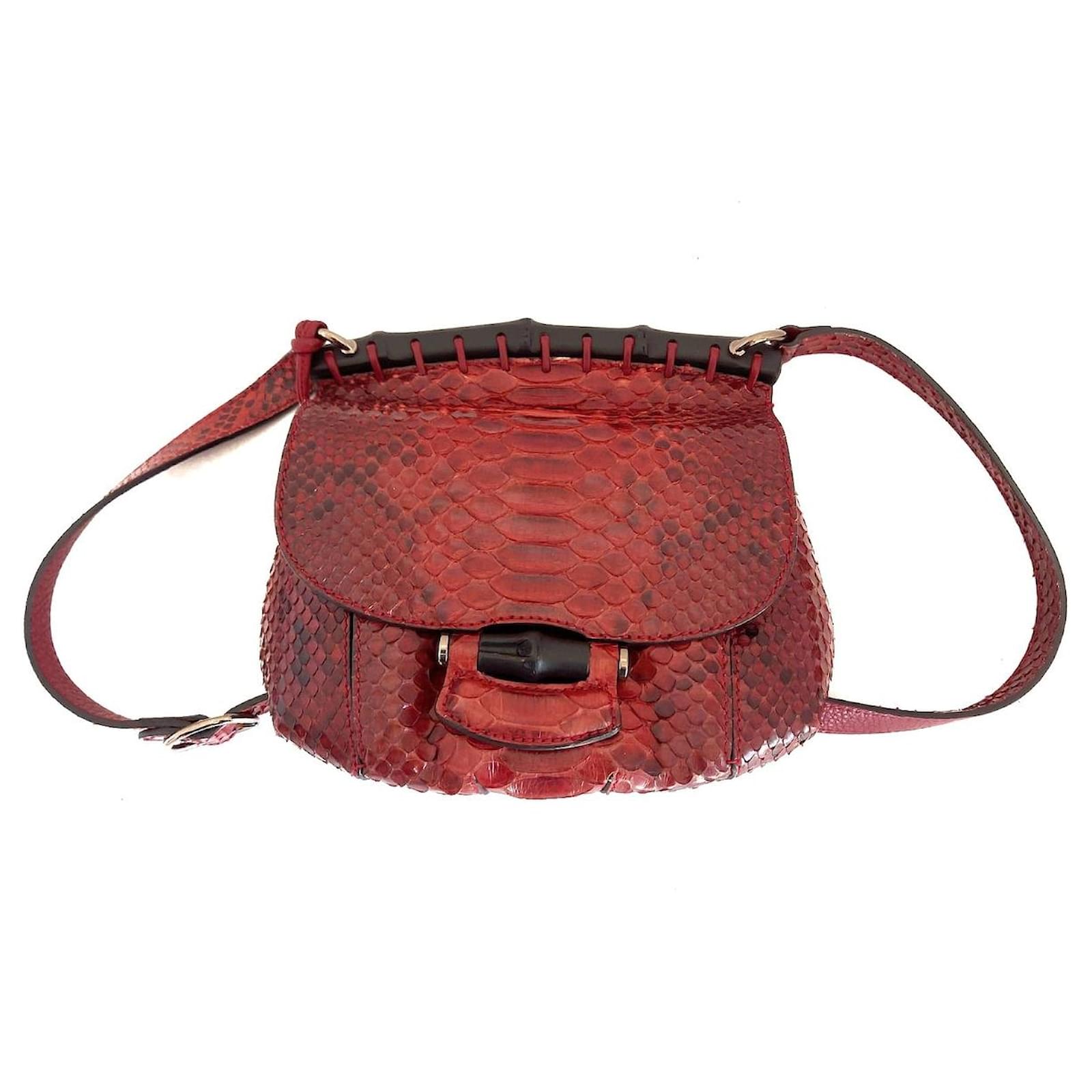 Gucci Bamboo Red Exotic leather ref.726426 - Joli Closet