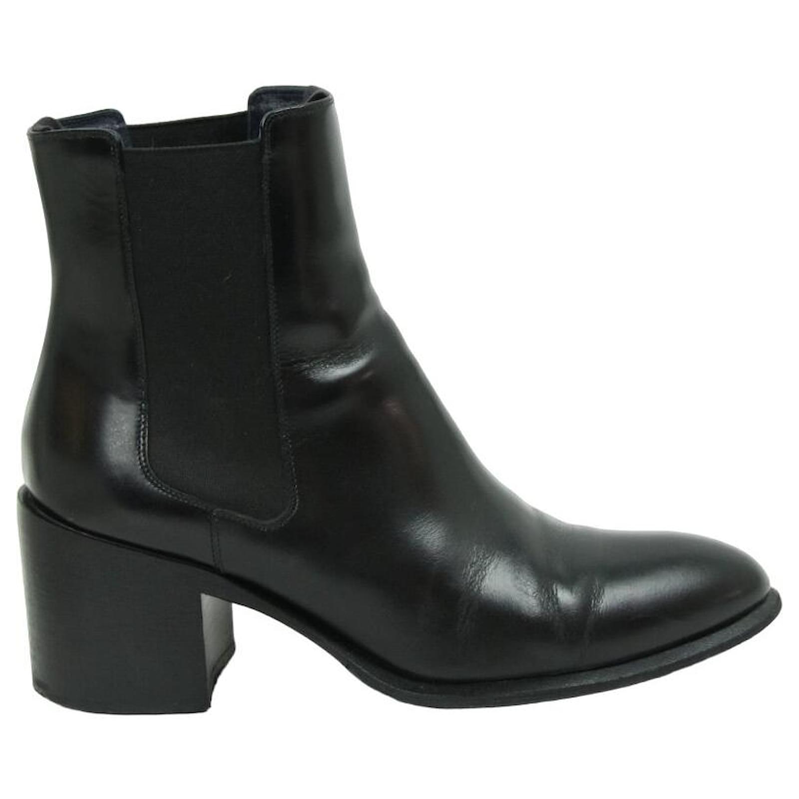 Céline Boots 37 Black Leather ref.726934 - Joli Closet