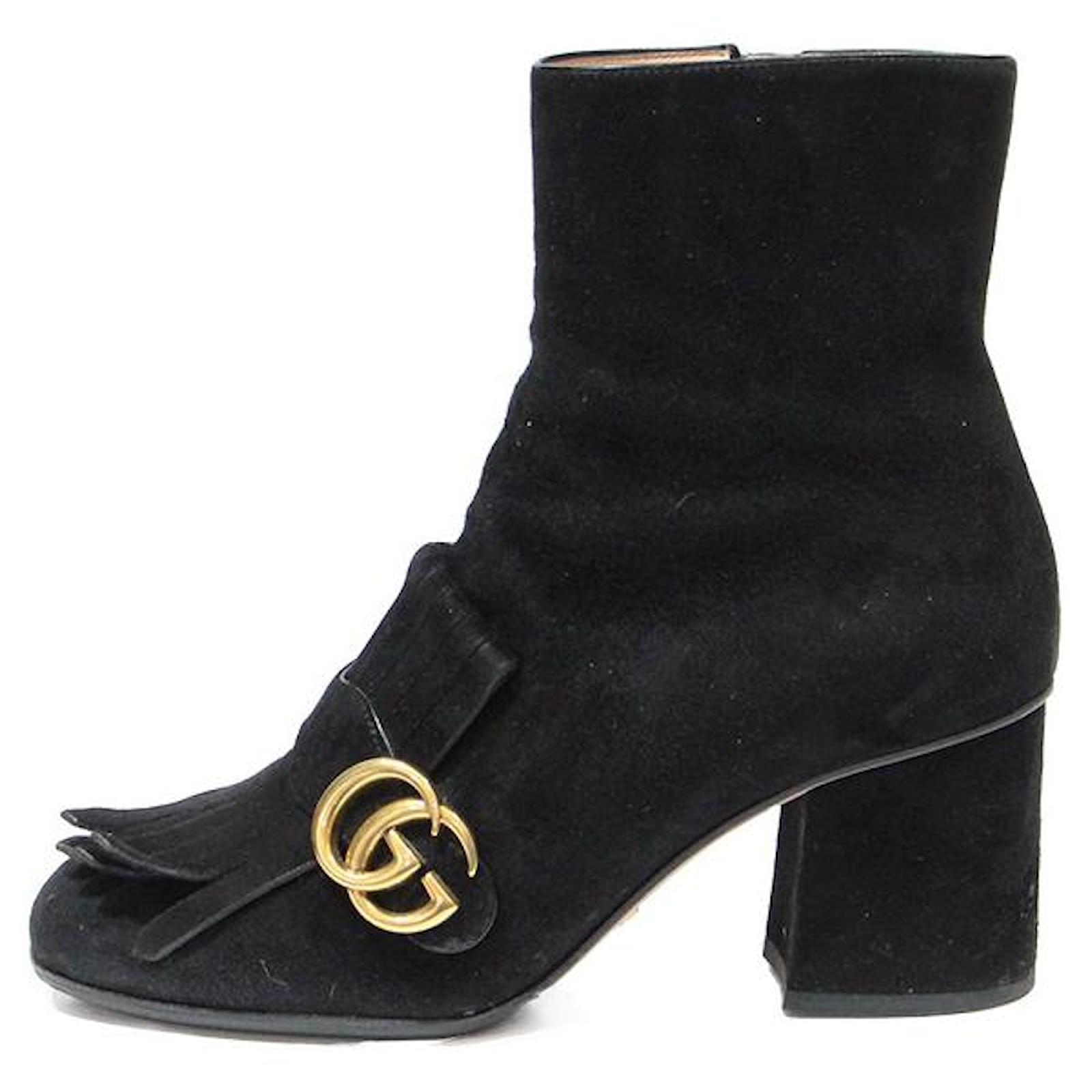 Gucci bottines Daim Noir ref.727774 - Joli Closet