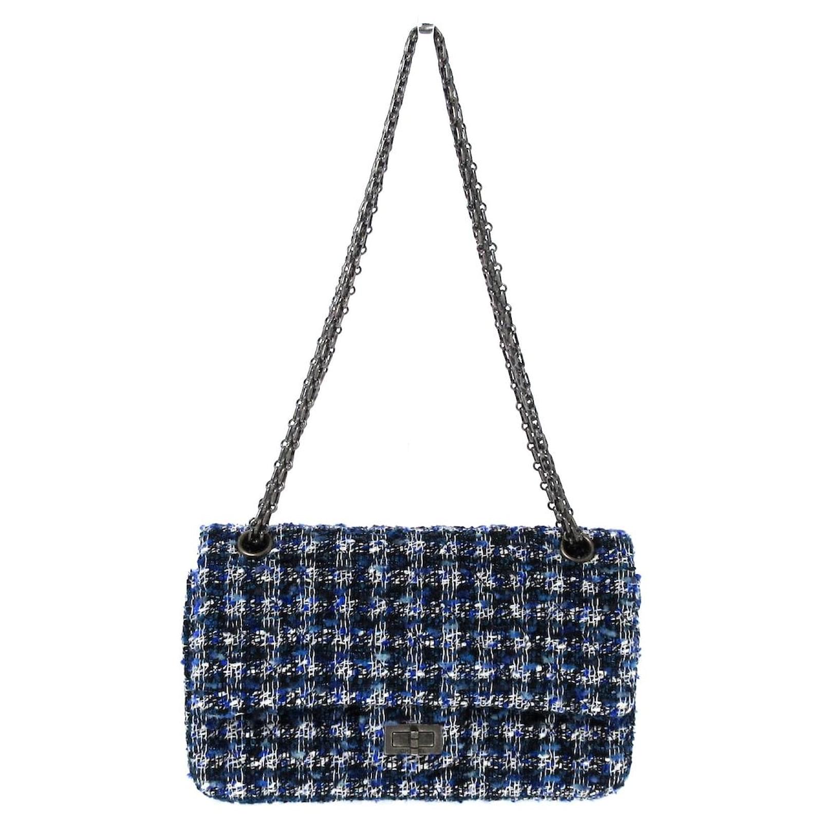 Chanel 2.55 Blue Tweed ref.728044 - Joli Closet