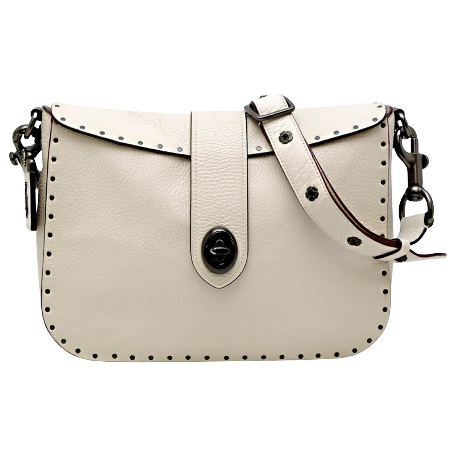 Coach White Leather ref.728310 - Joli Closet