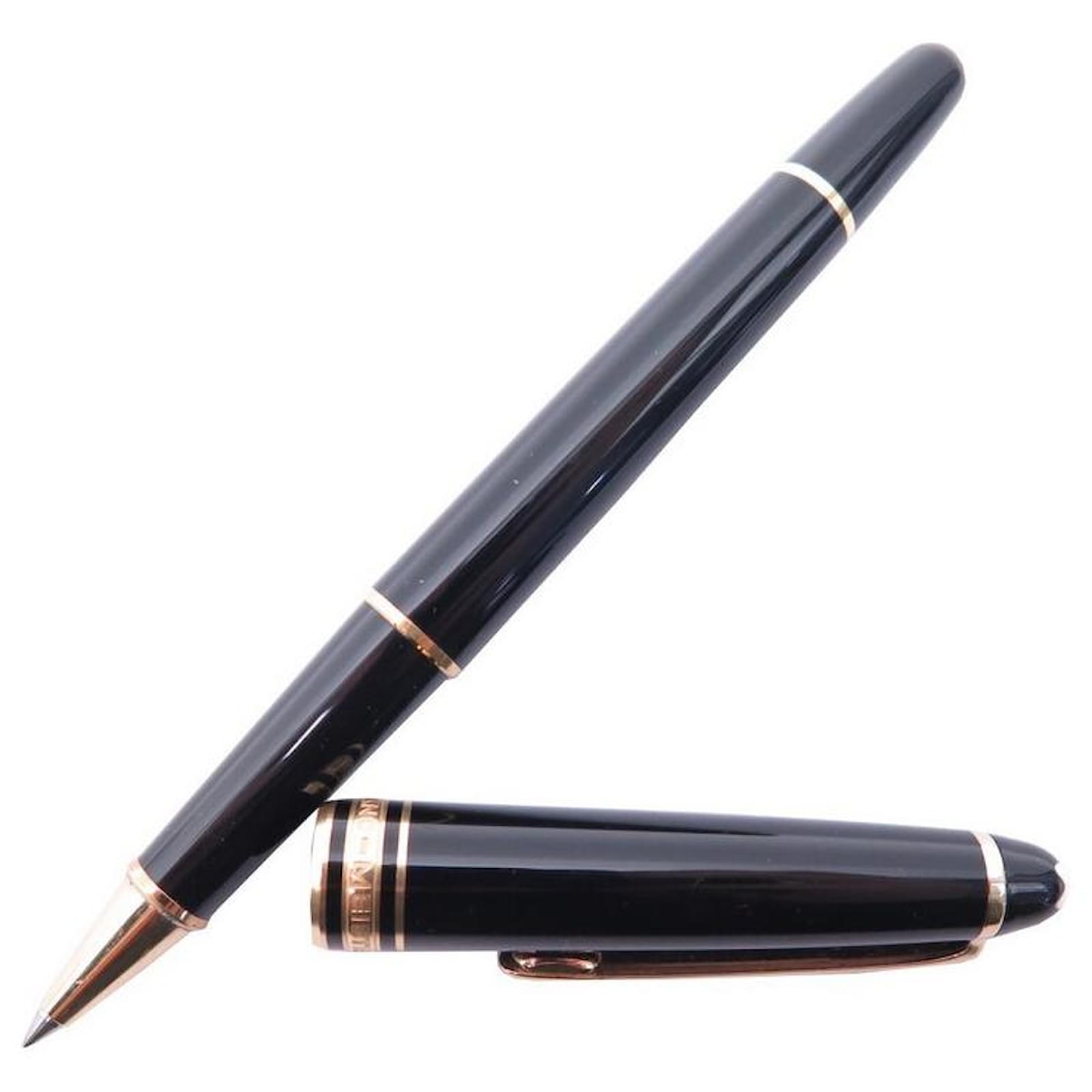 MONTBLANC MEISTERSTUCK CLASSIC GOLDEN BALLPOINT PEN 12890 BLACK RESIN ...