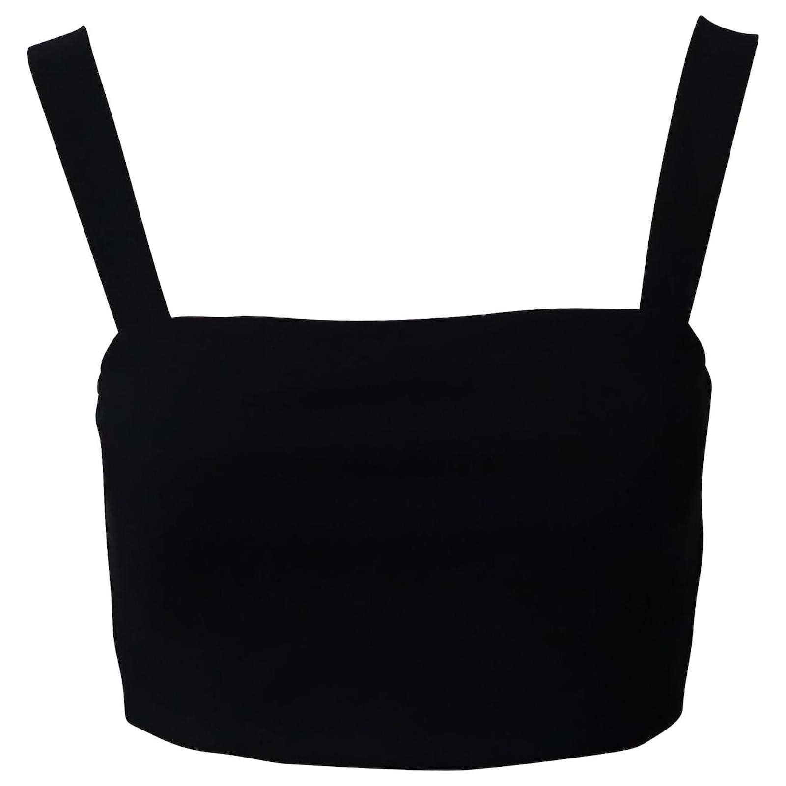 Theory Precision Ponte Seamed Crop Top in Black Nylon Polyamide ref ...