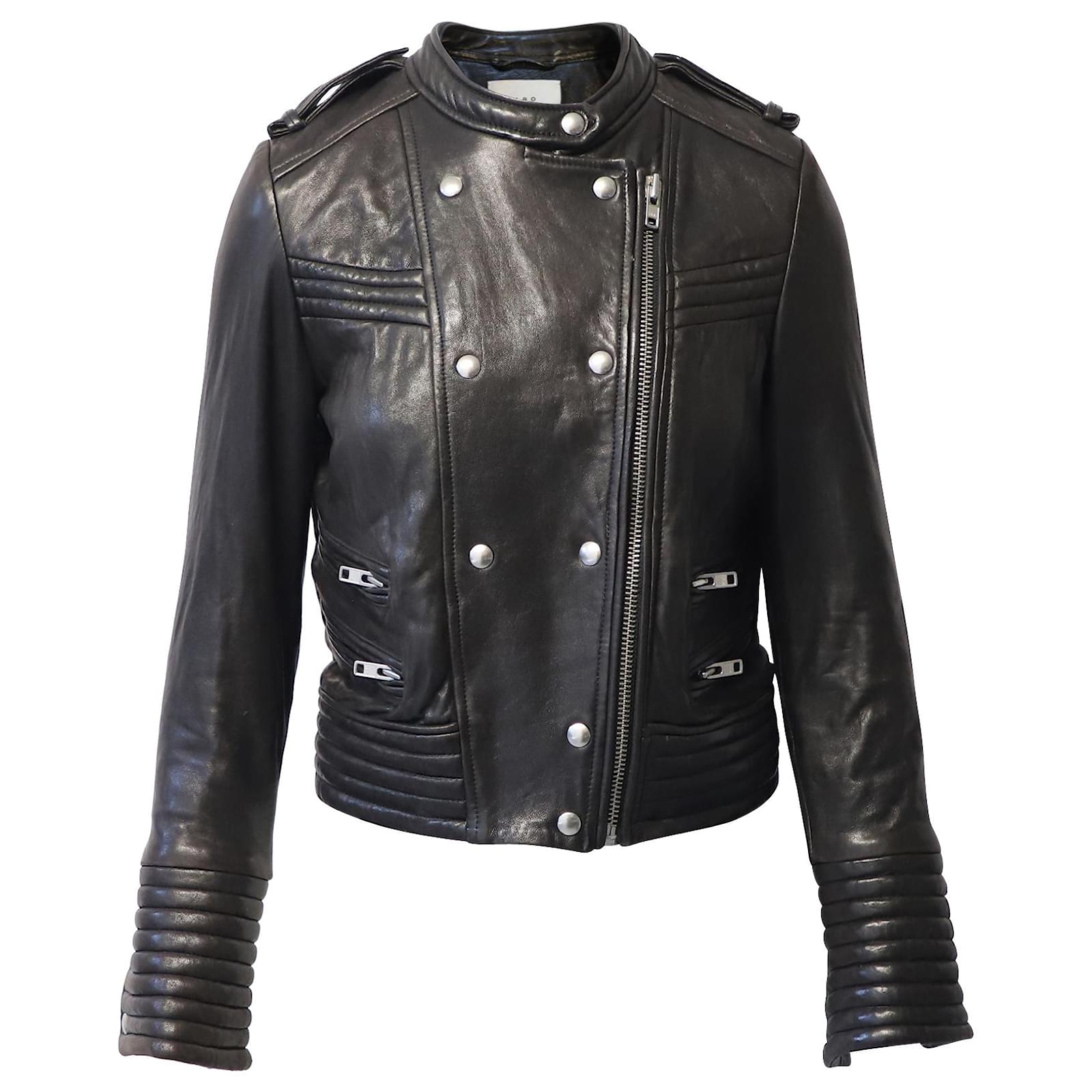Iro Biker Jacket in Black Lambskin Leather ref.729745 - Joli Closet
