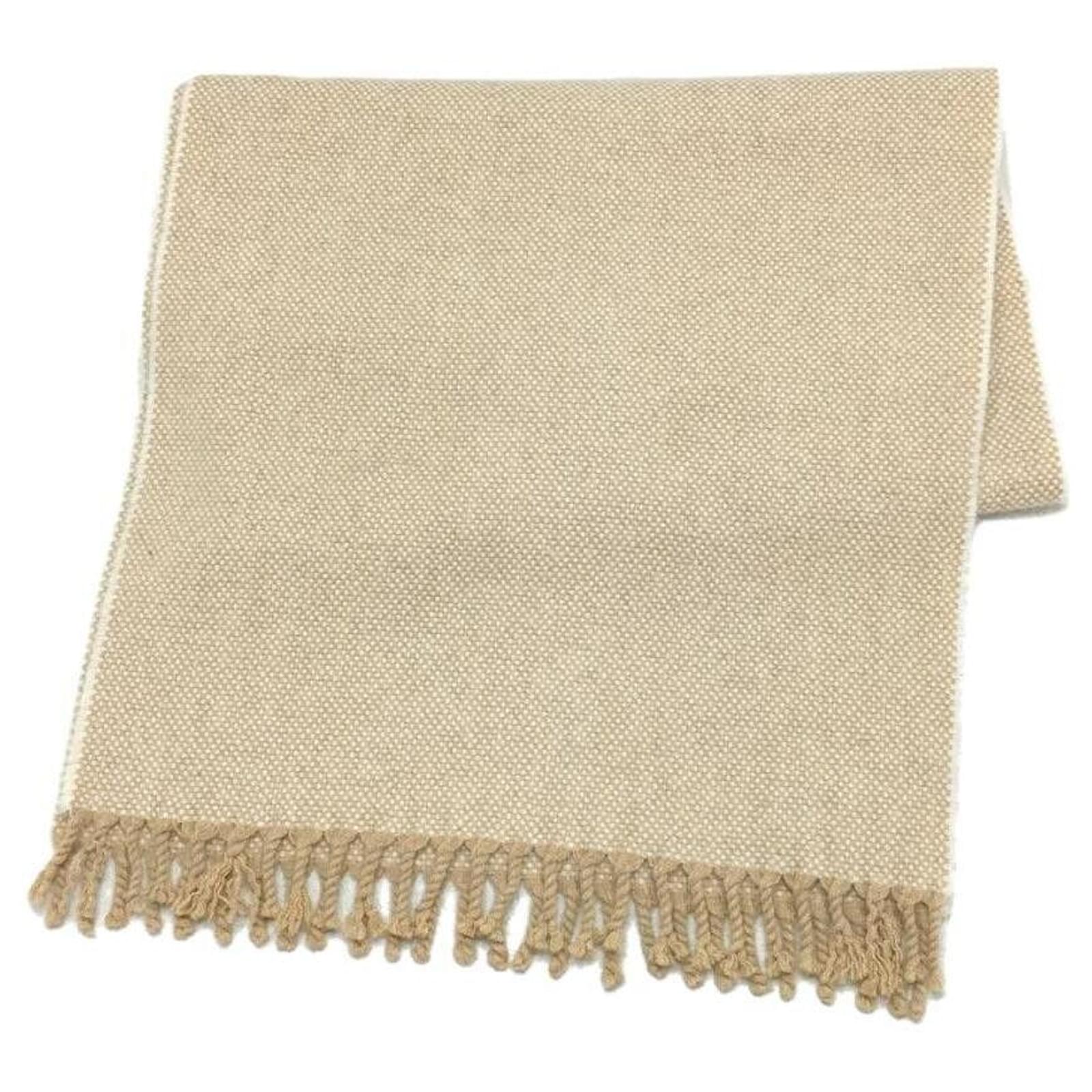 Hermès HERMES Muffler Beige Cashmere ref.730396 - Joli Closet