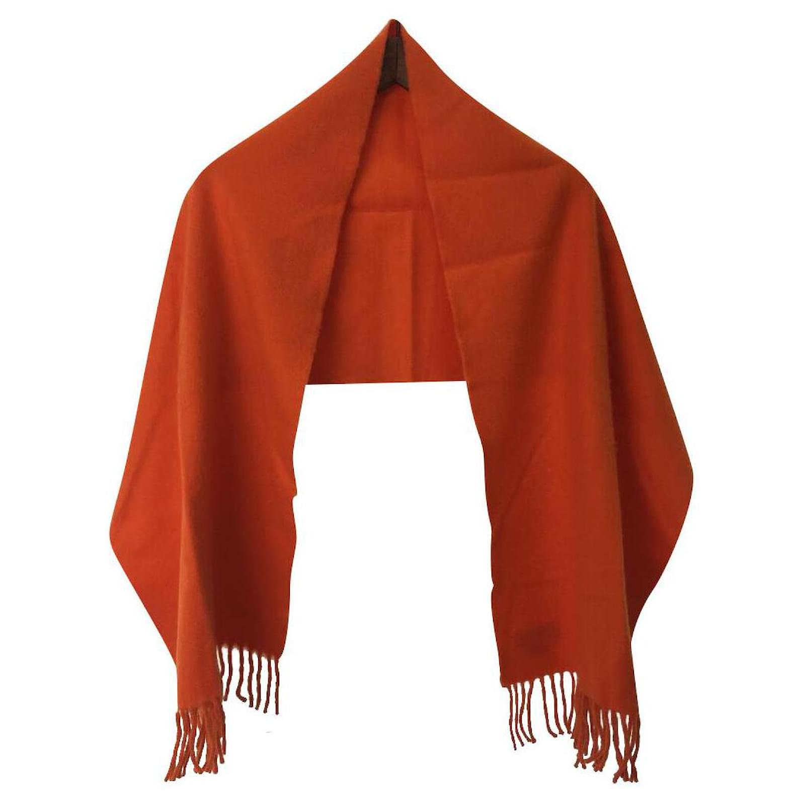 Hermès HERMES Muffler Orange Cashmere ref.730423 - Joli Closet