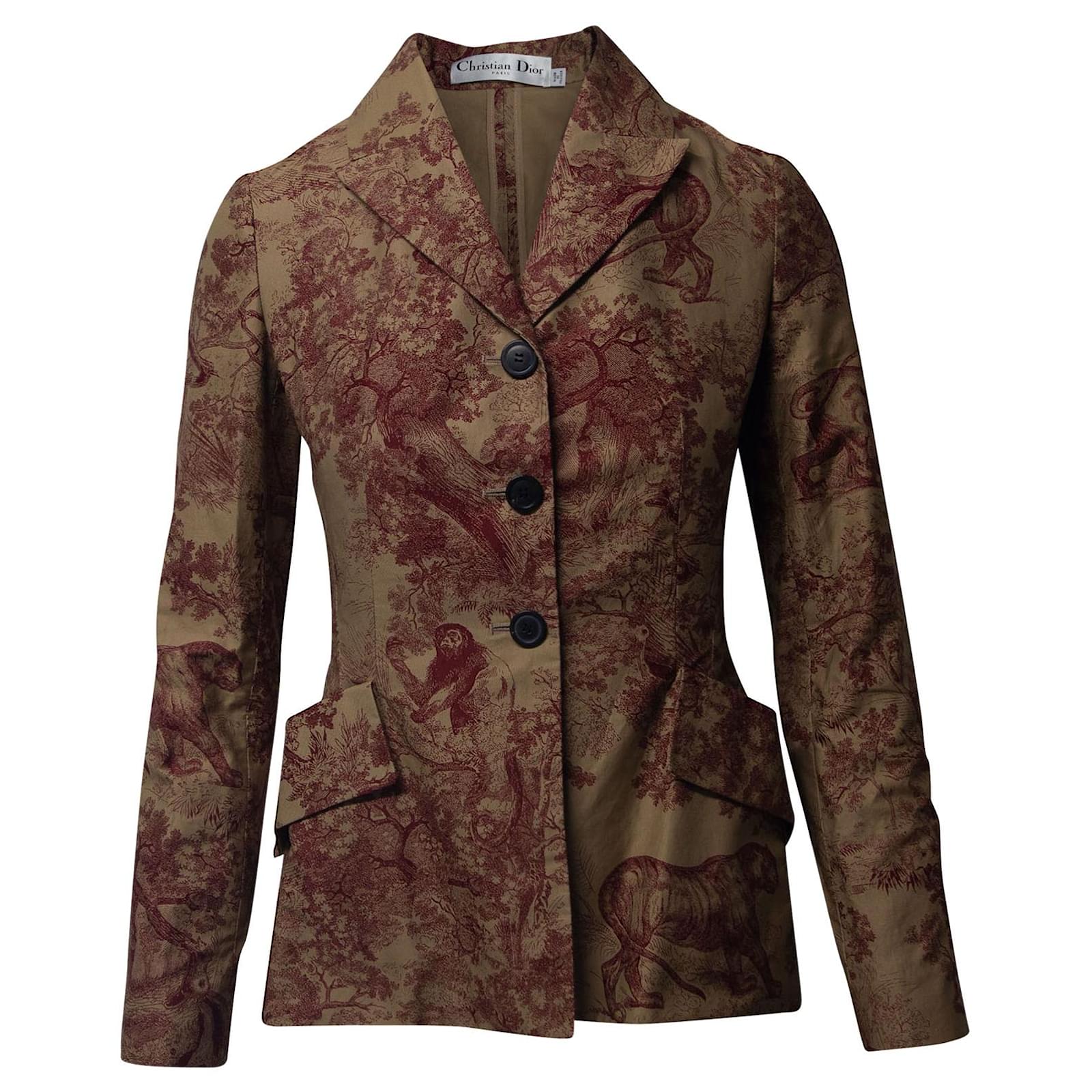 Dior Toile de Jouy Motif Jacket in Brown Cotton ref.730610 - Joli Closet