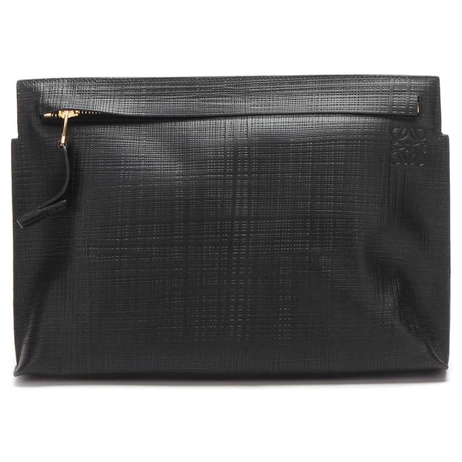 Loewe Pochette en cuir texturé Veau façon poulain Noir ref.731193 ...