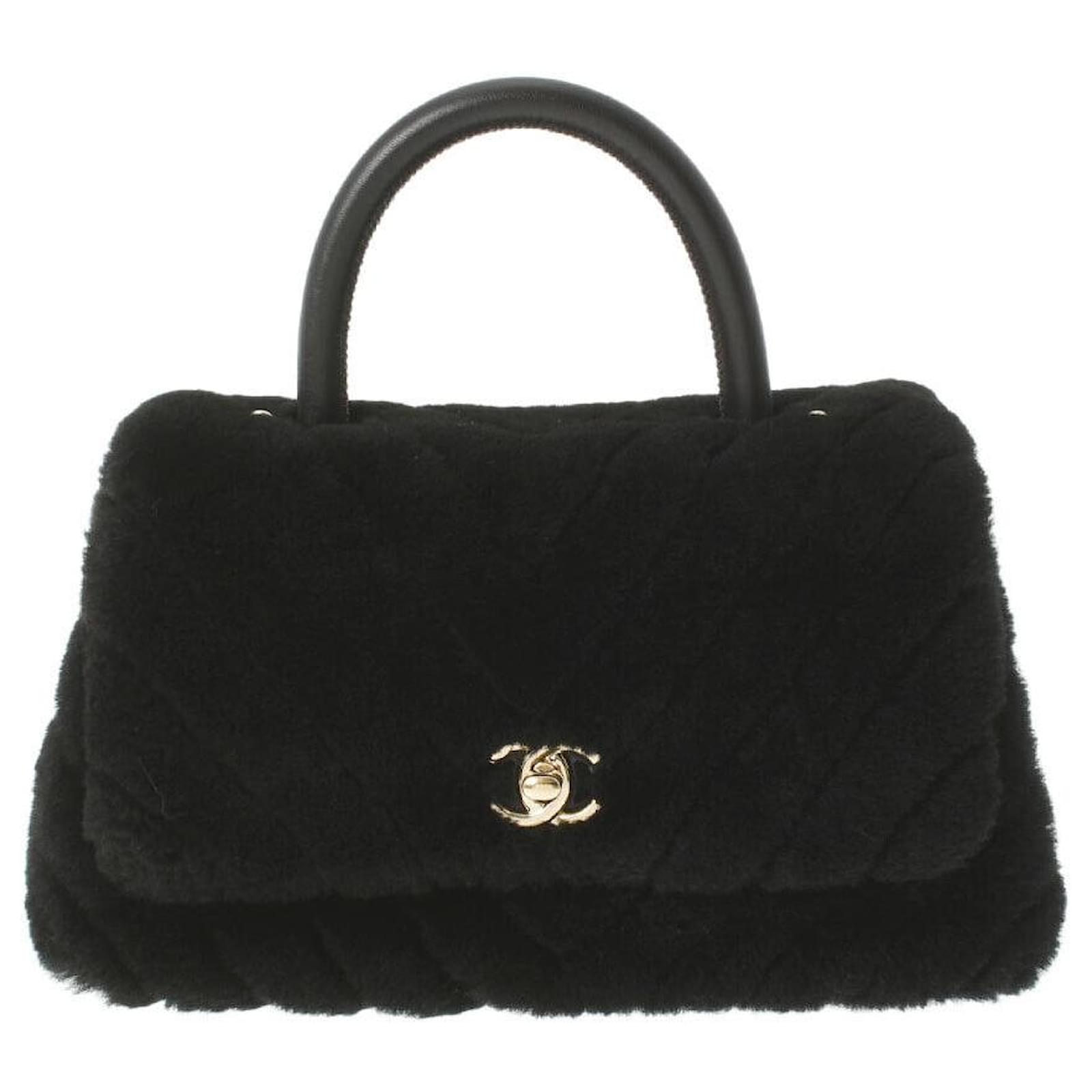 Chanel Coco Handle Black Fur ref.731823 - Joli Closet