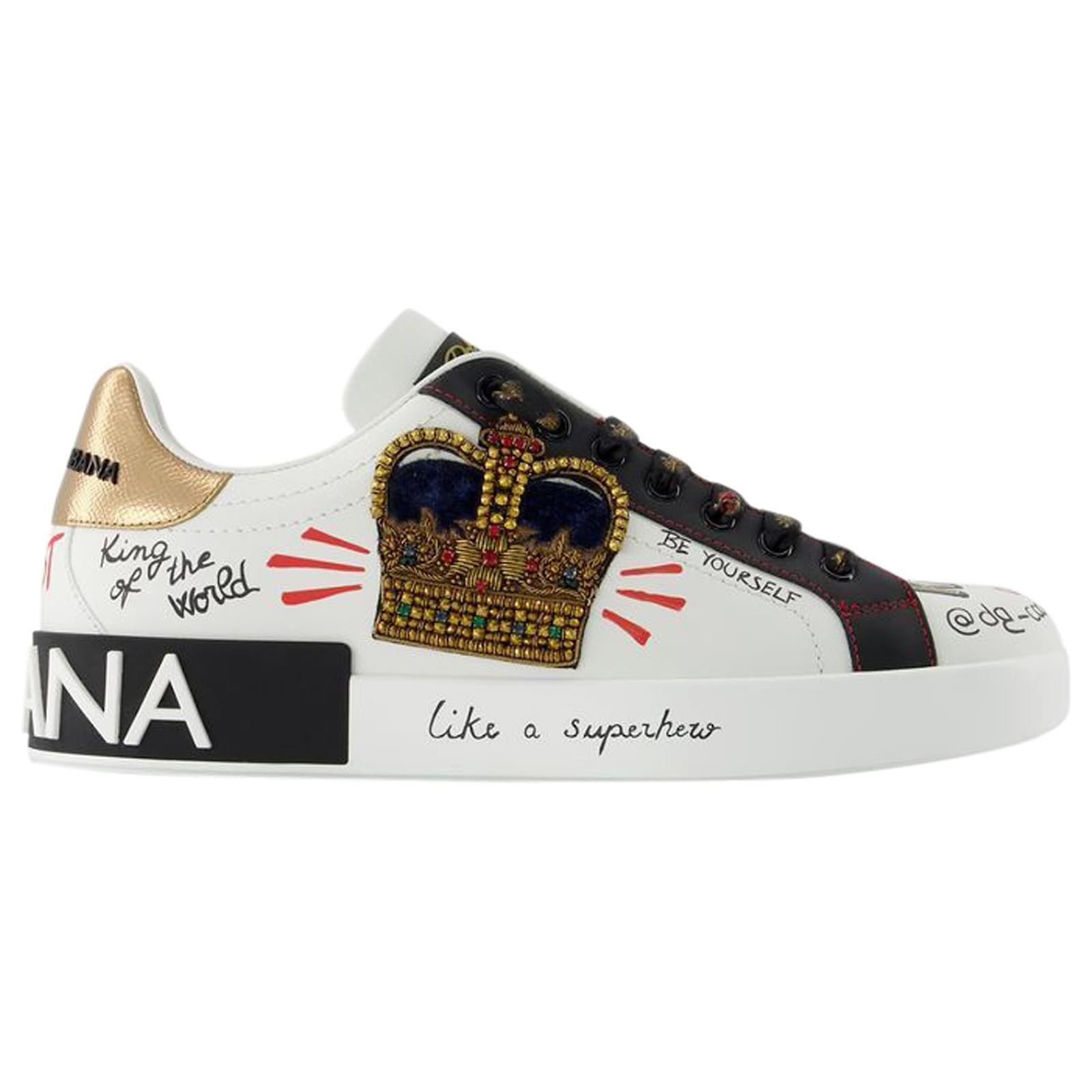 Dolce & Gabbana Portofino Sneakers in Multicolour Nylon Multiple colors ...