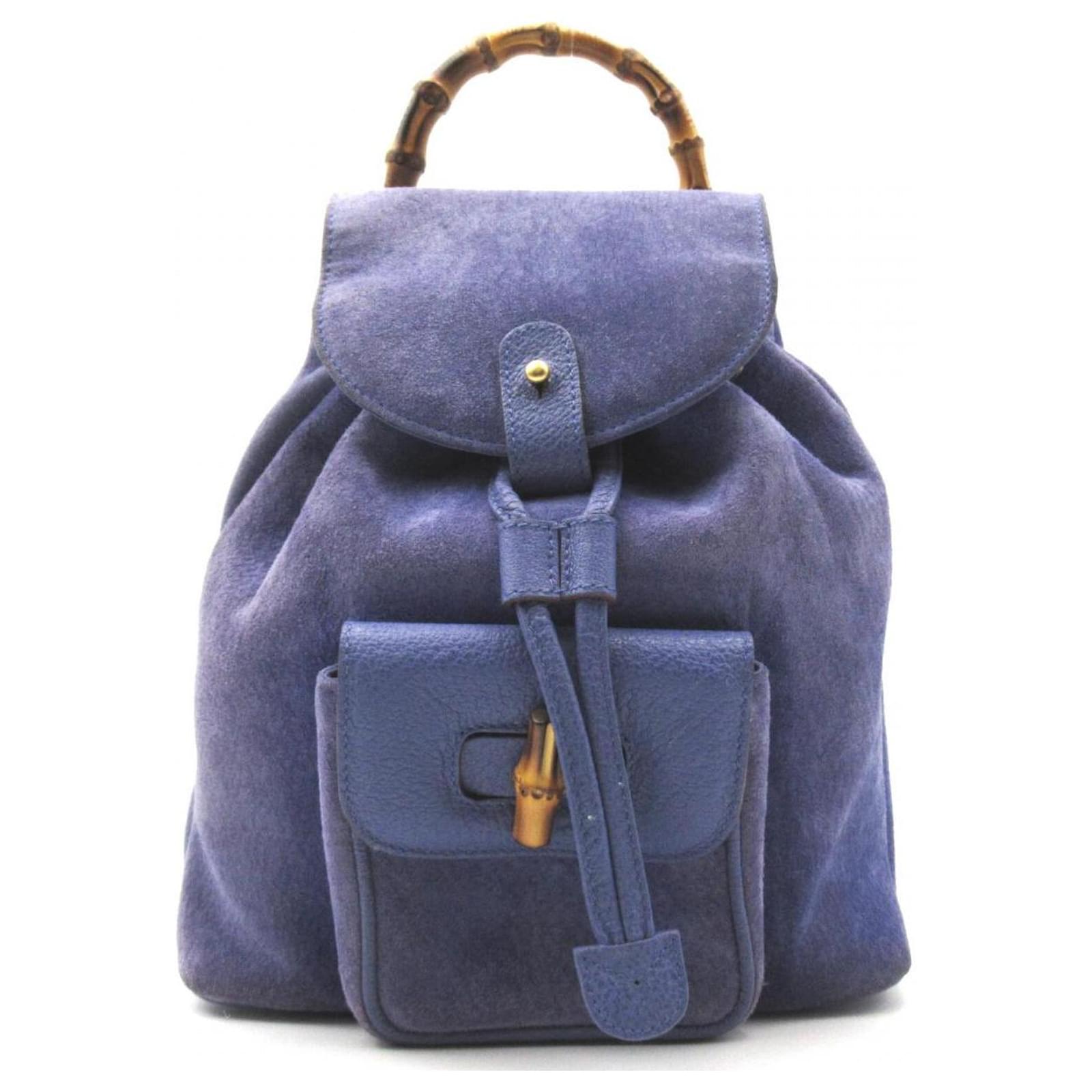 Gucci Bamboo Suede Backpack Purple ref.733325 - Joli Closet