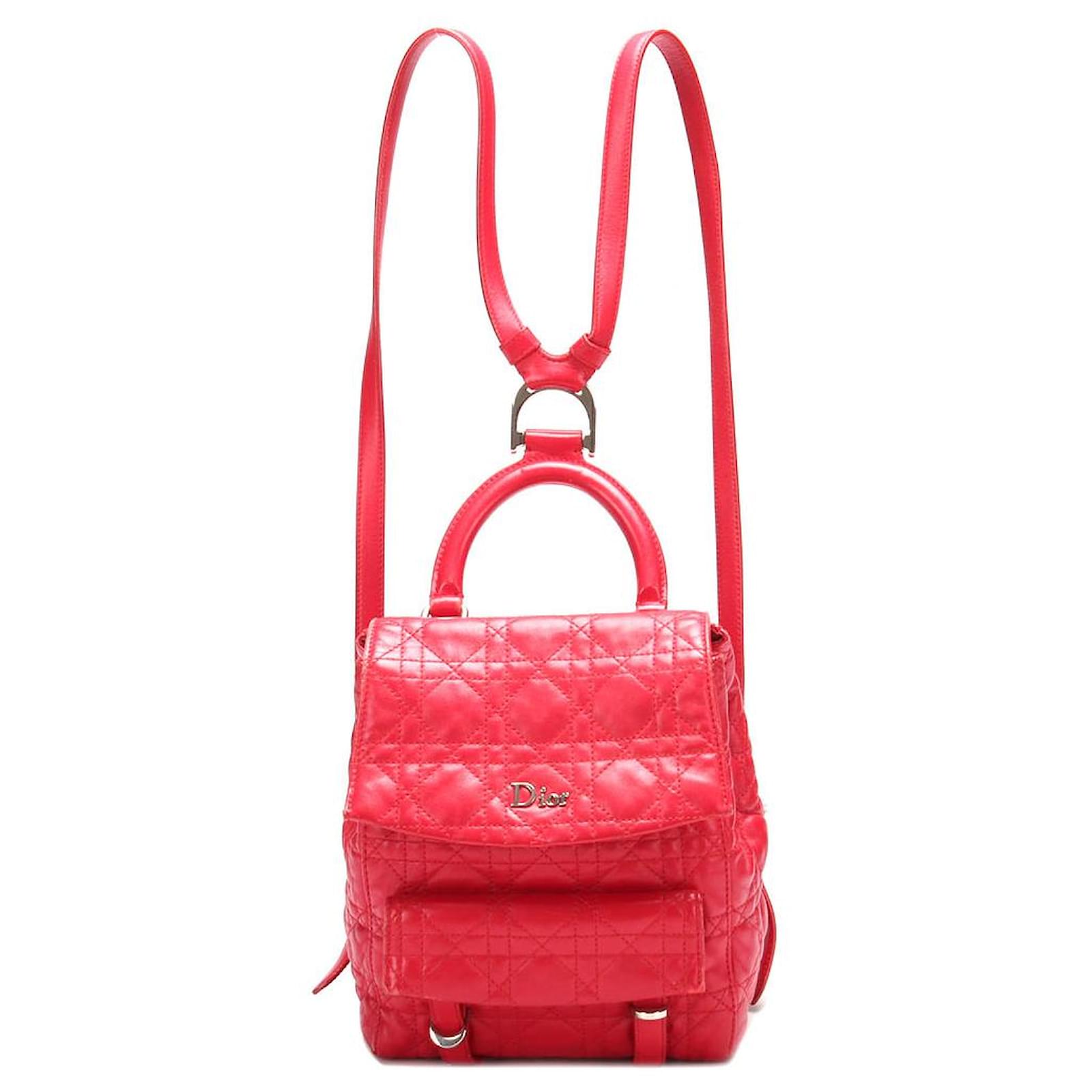 Dior Cannage Leather Stardust Backpack Red Pony-style calfskin ref ...
