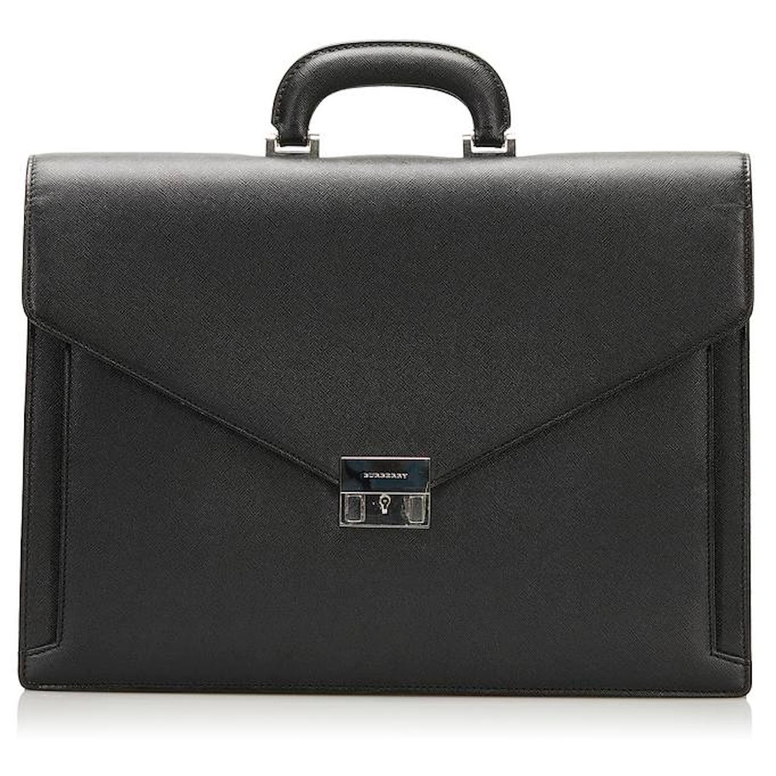 Burberry Leather Briefcase Black Pony-style calfskin ref.733515 - Joli ...
