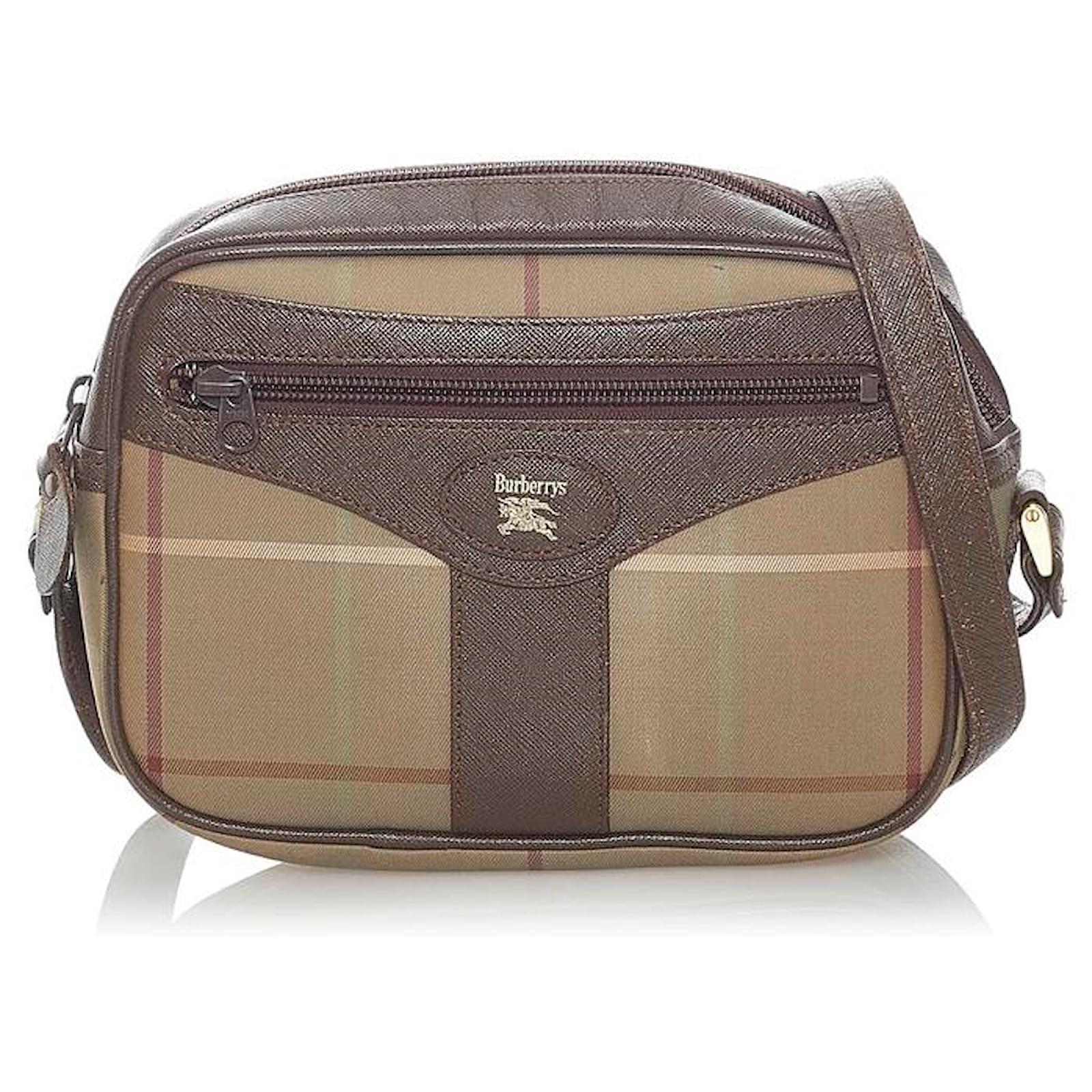 Burberry Sac à bandoulière House check Toile Marron ref.733843 - Joli ...