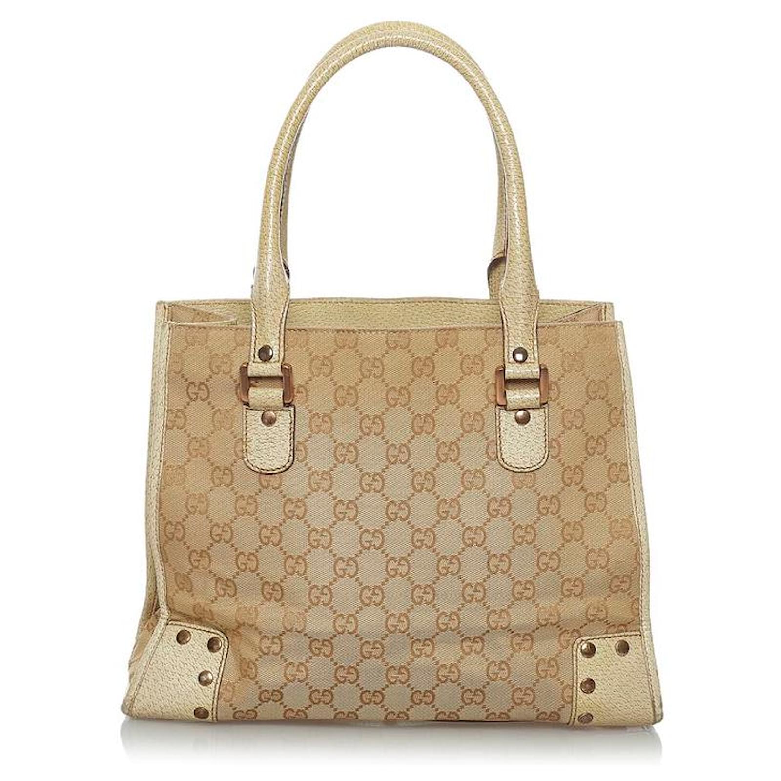 Gucci GG Canvas Handbag Beige Cloth ref.734063 - Joli Closet