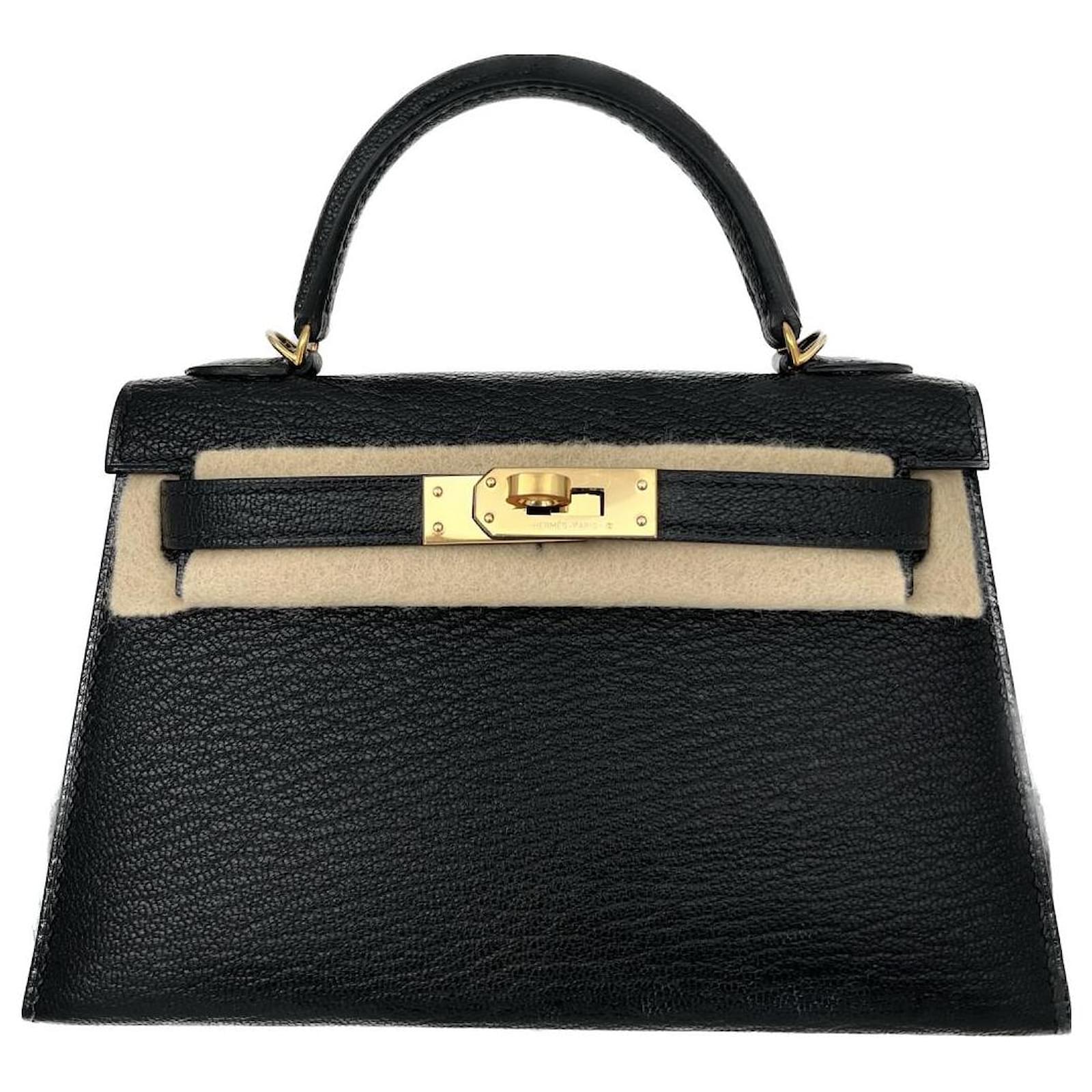 Hermès Mini Kelly Chevre GHW Noir Schwarz Leder ref.737459 - Joli Closet