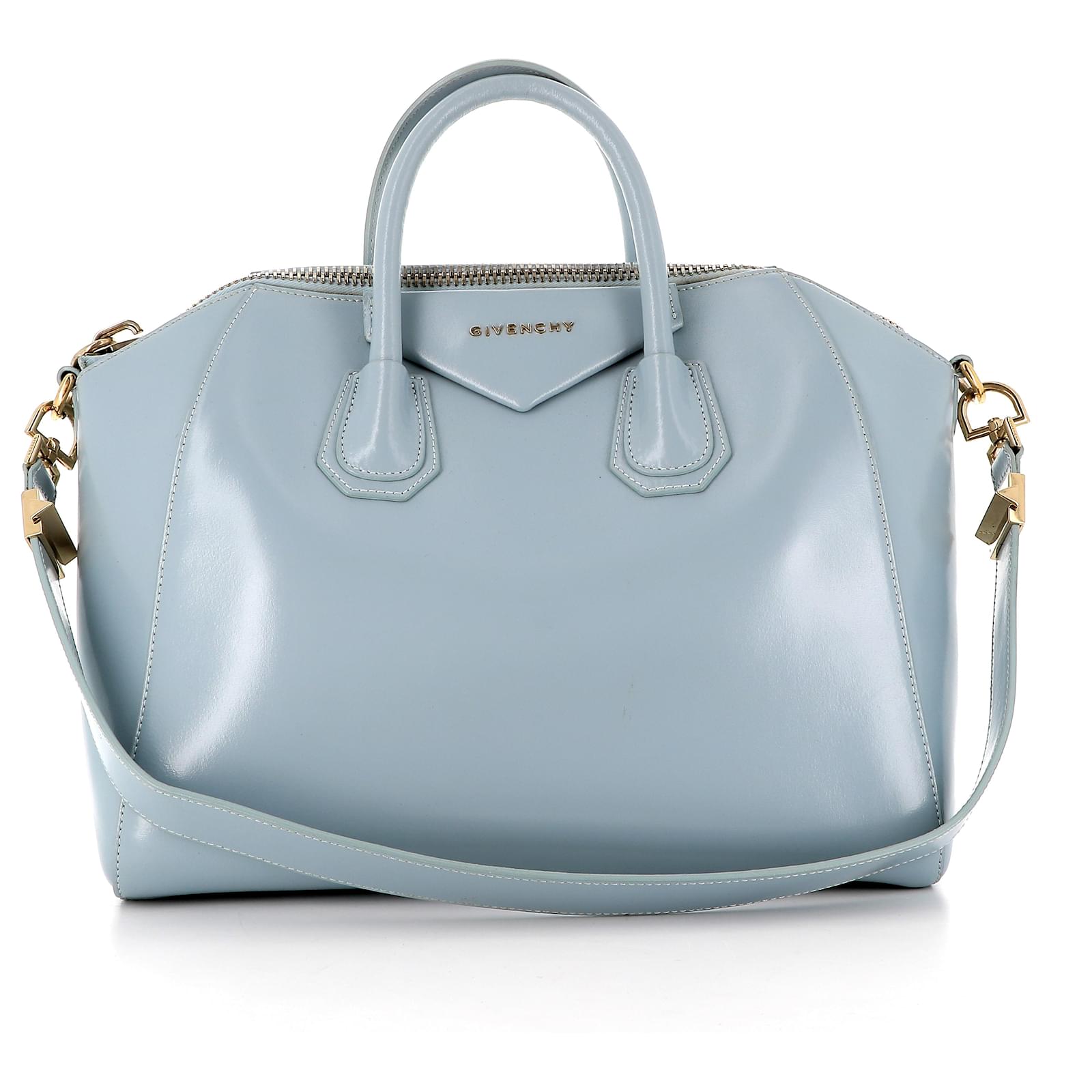 Givenchy antigona Light blue Patent leather ref.737997 - Joli Closet