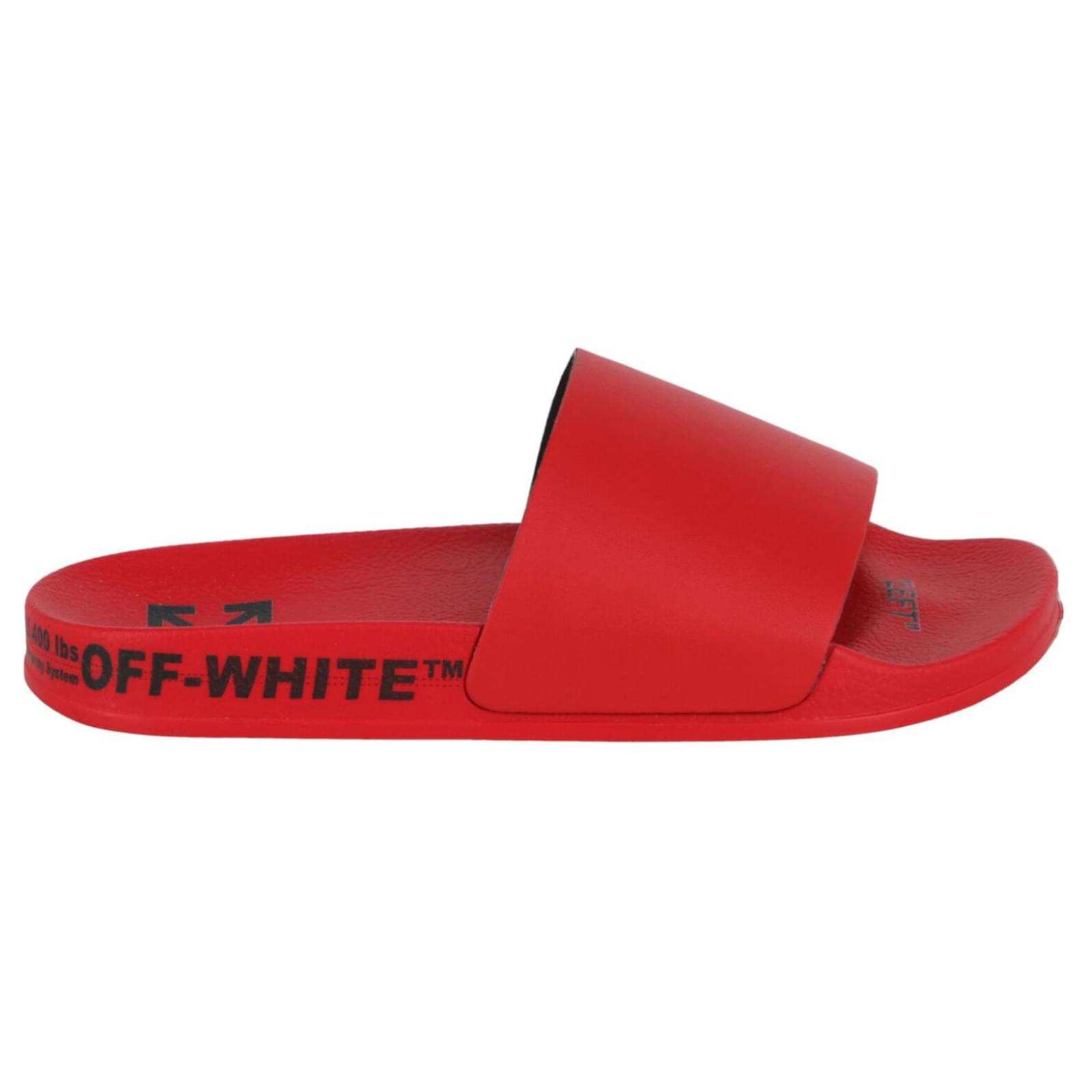 Off White Off-White Industrial Belt Slides Red ref.740498 - Joli Closet