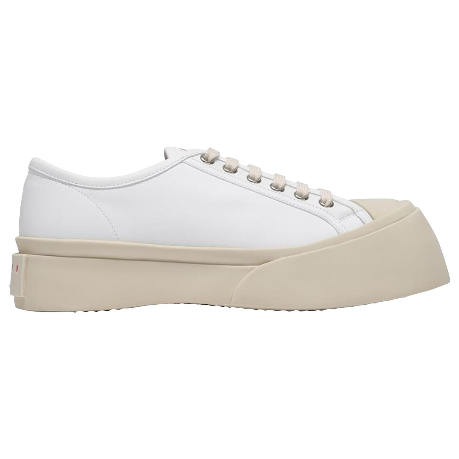 Marni Pablo Sneakers in White Leather ref.740750 - Joli Closet