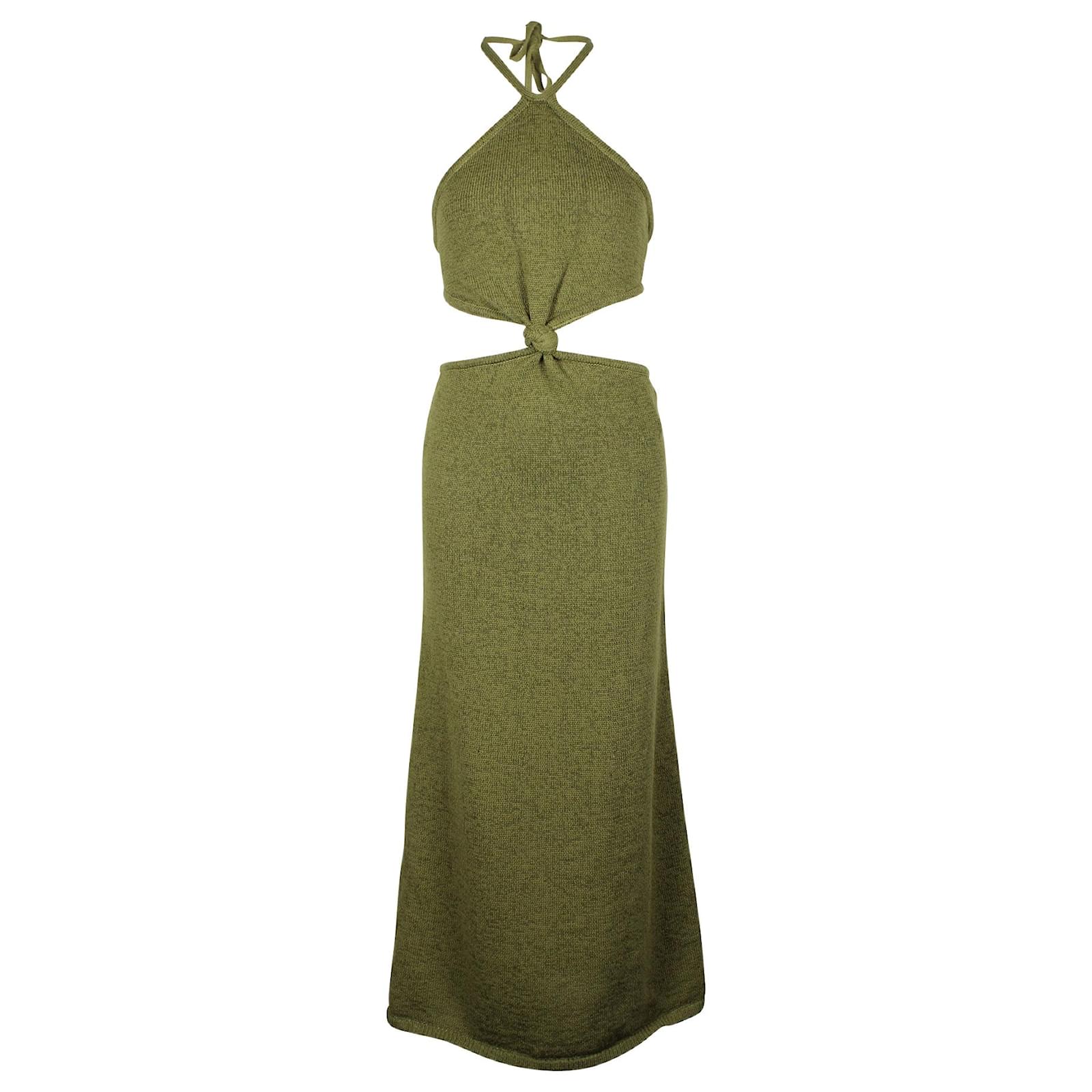 Cult Gaia Cameron Robe Dos Nu Découpée Torsadée à l'Avant en Coton Vert ...
