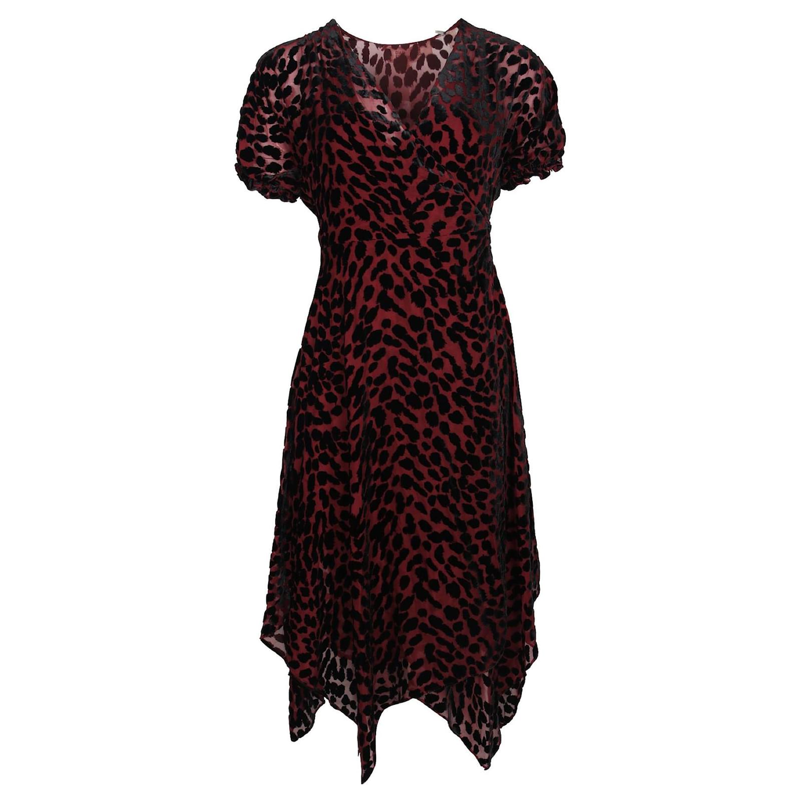 Diane Von Furstenberg Katherine Merlot & Black Velvet Wrap Dress Rouge ...