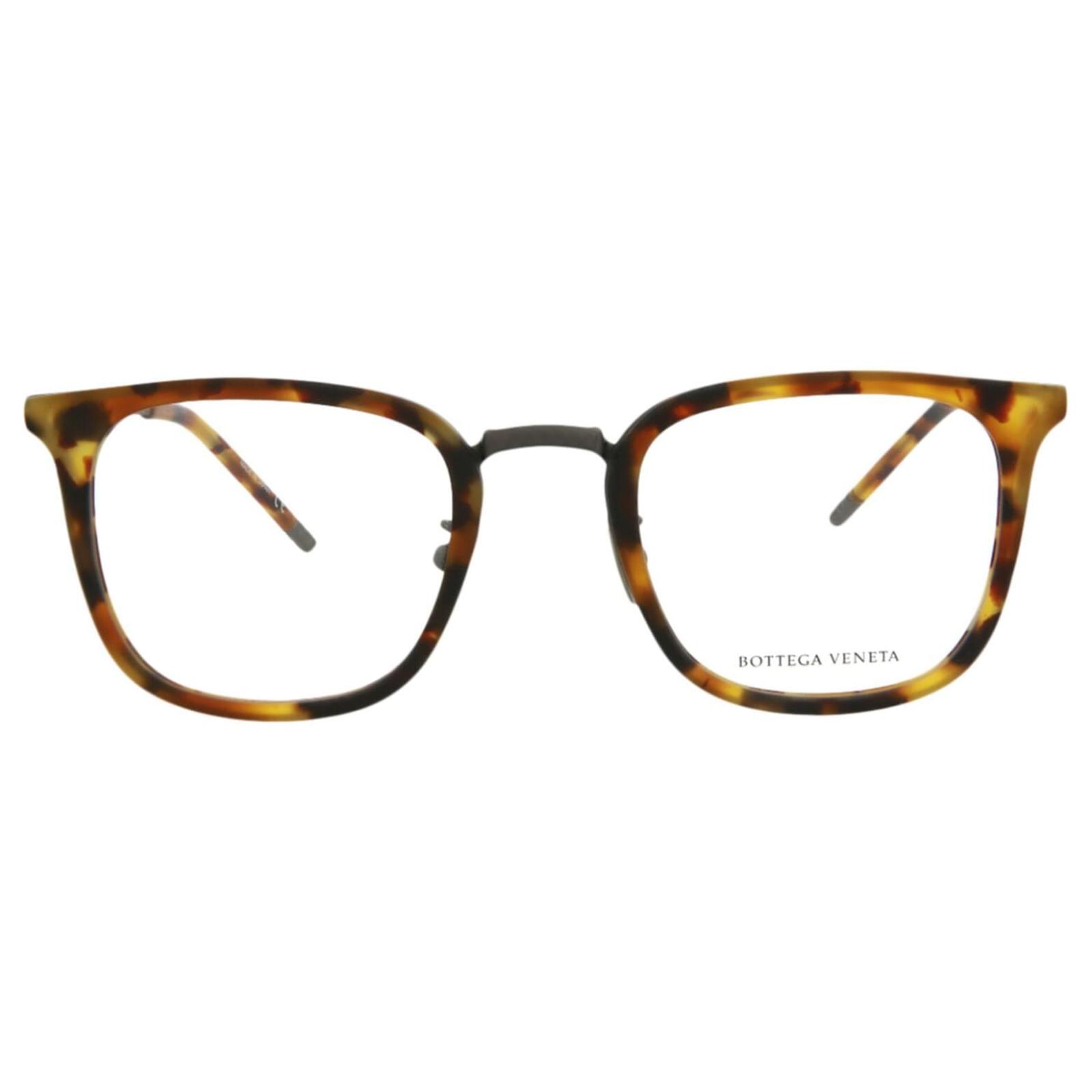 Bottega Veneta Square-Frame Monturas ópticas de acetato Castaño Fibra ...