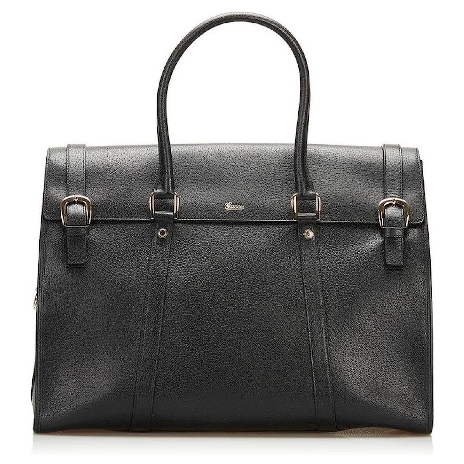 gucci sac d'affaires en cuir noir Veau façon poulain ref.741017 - Joli ...