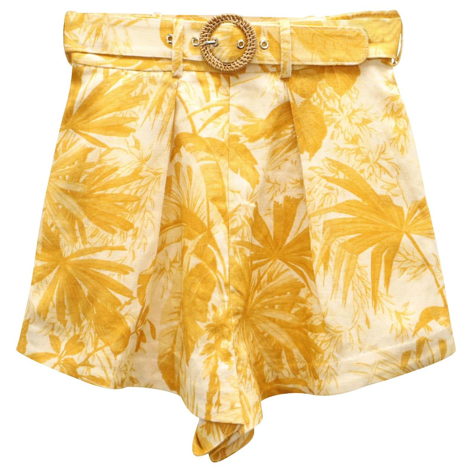Zimmermann Short Mae Palm Tuck en Lin Multicolore ref.741458 - Joli Closet