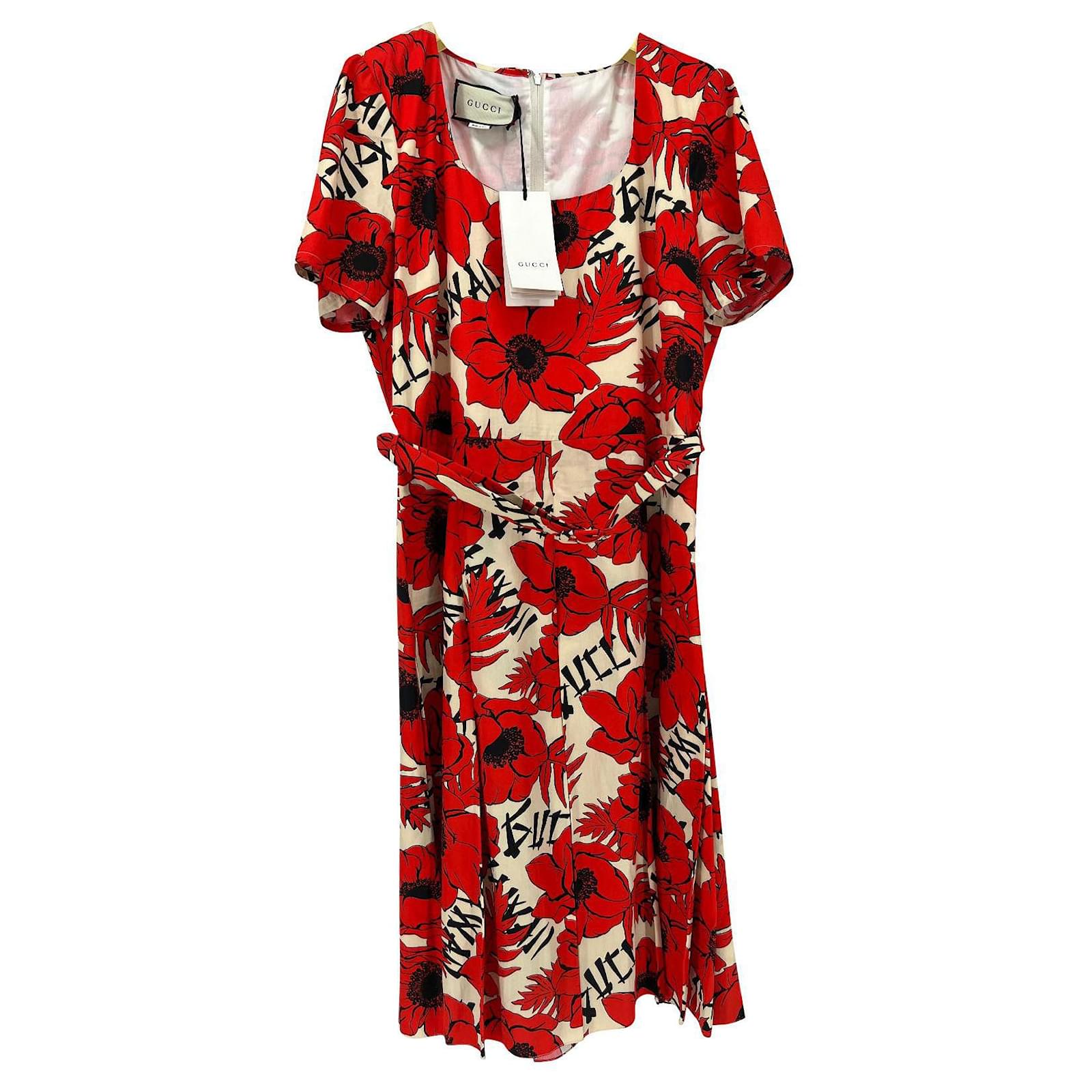 Gucci Robes Coton Rouge ref.741833 - Joli Closet