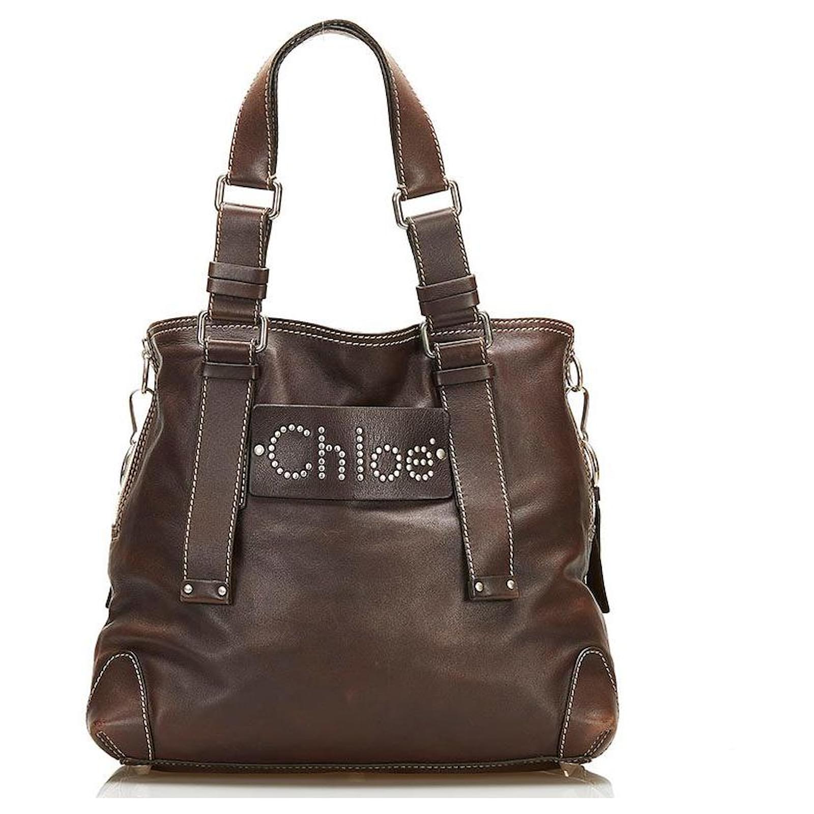 chloé Leather Tote Bag brown Pony-style calfskin ref.743256 - Joli Closet