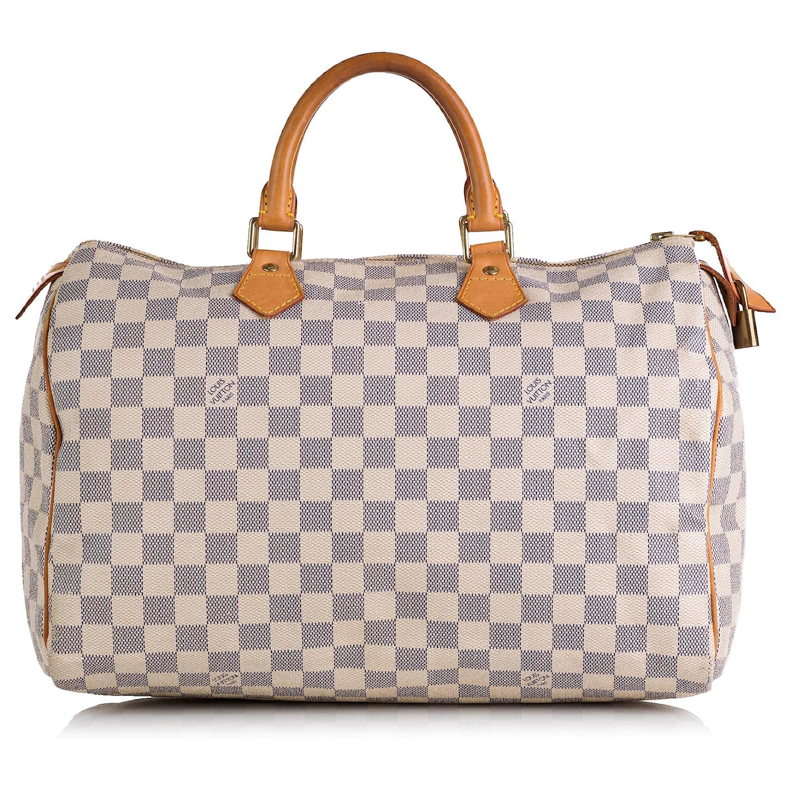 Louis Vuitton White Damier Azur Speedy 35 Cloth ref.743526 - Joli Closet