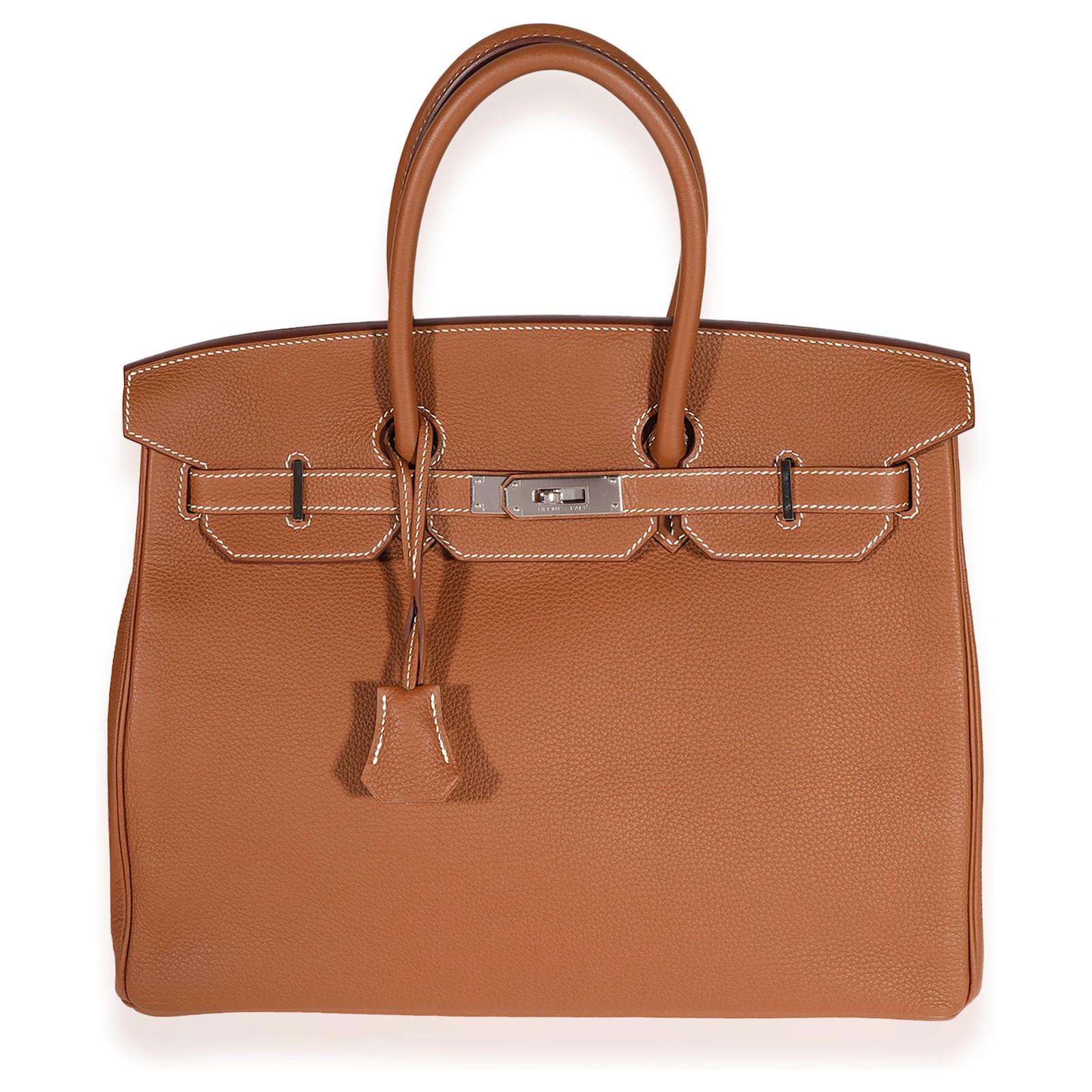 Hermès Hermes Gold Togo Birkin 35 Phw Brown Leather ref.744075 - Joli ...