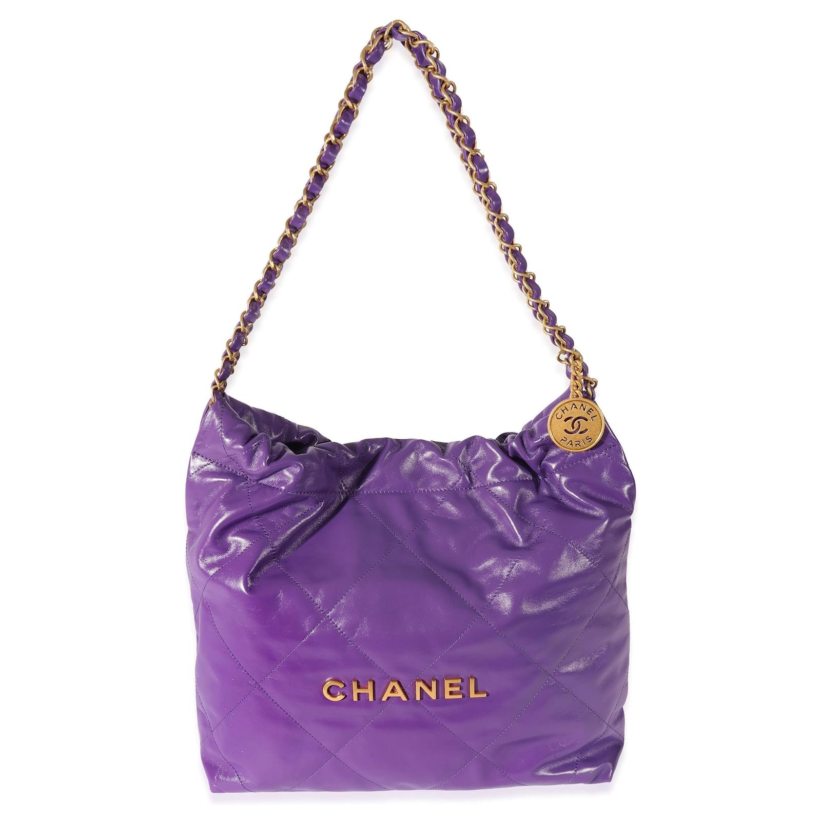Chanel Shiny Calfskin 22a Purple 22 Bag ref.744426 - Joli Closet