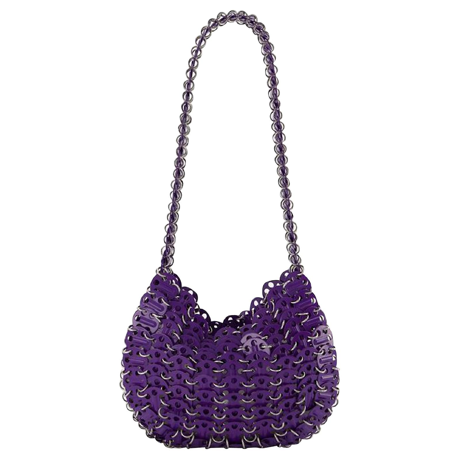 1969 Sac Hobo Moon - Paco Rabanne - Violet - Laiton ref.744446 - Joli ...