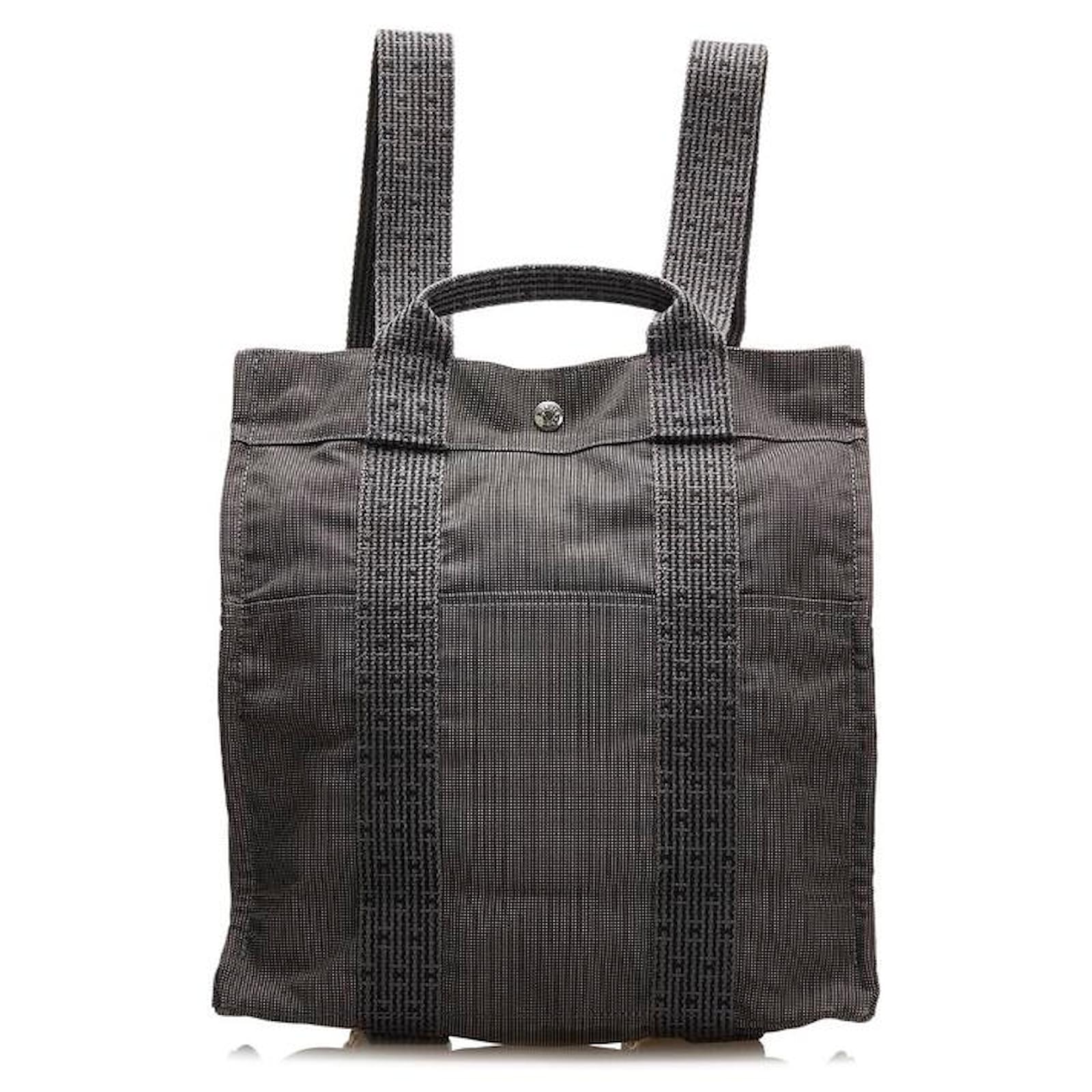 Hermès Toile Herline Backpack Grey Cloth ref.745387 - Joli Closet