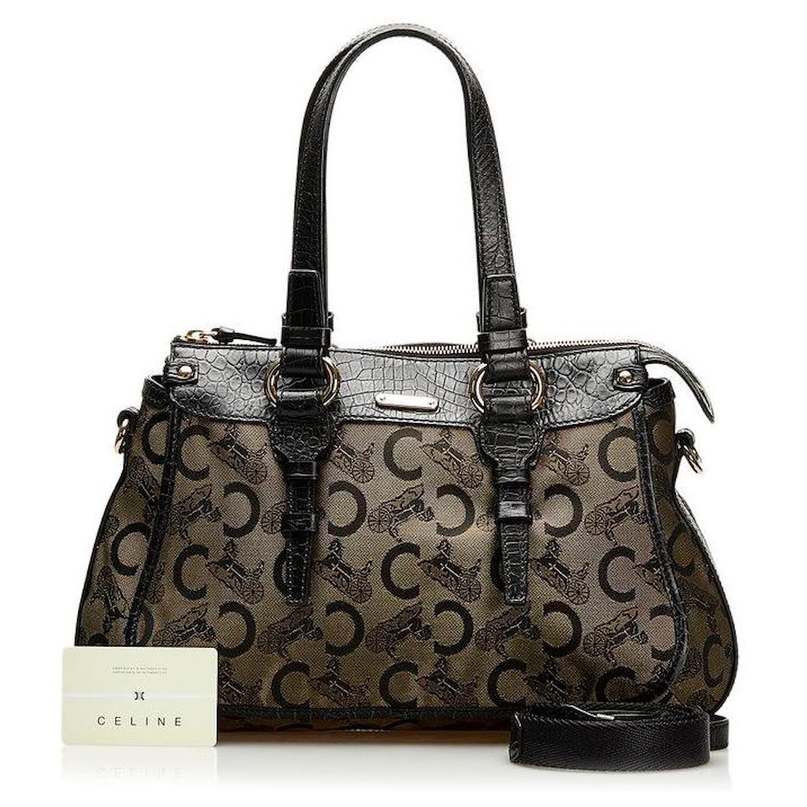 Céline celine Carriage C Macadam Salkie Handbag beige Cloth ref.748967 ...